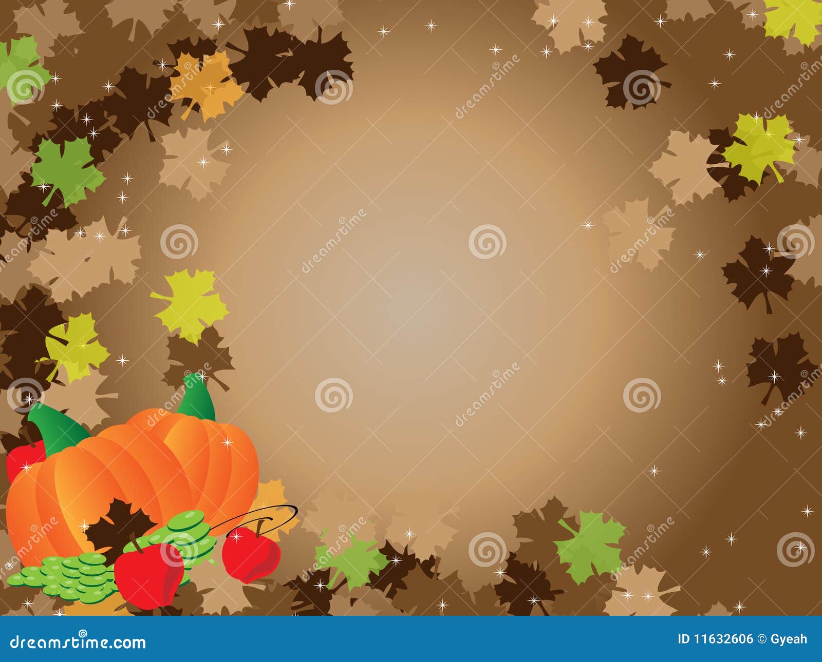 Thanksgiving Brown Background Frame Leafs Stock Vector - Illustration ...