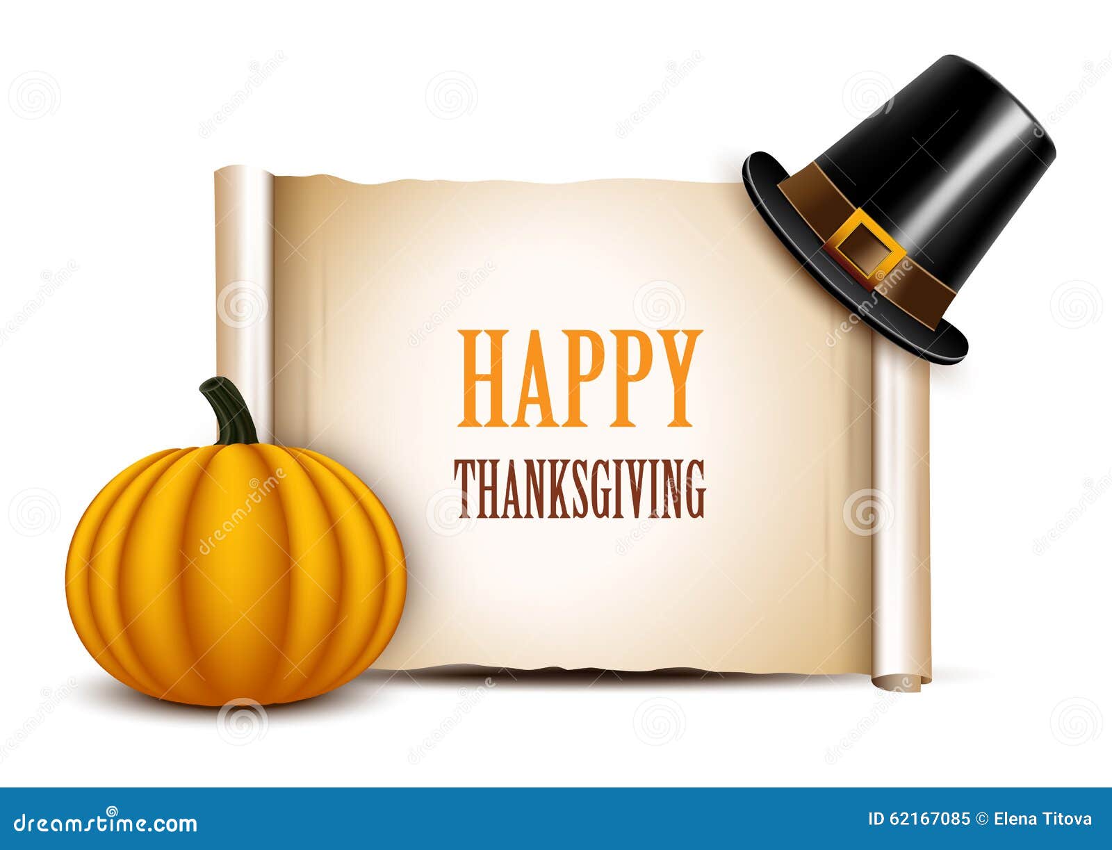 Thanksgiving Card on a White Background Stock Vector - Illustration of ...