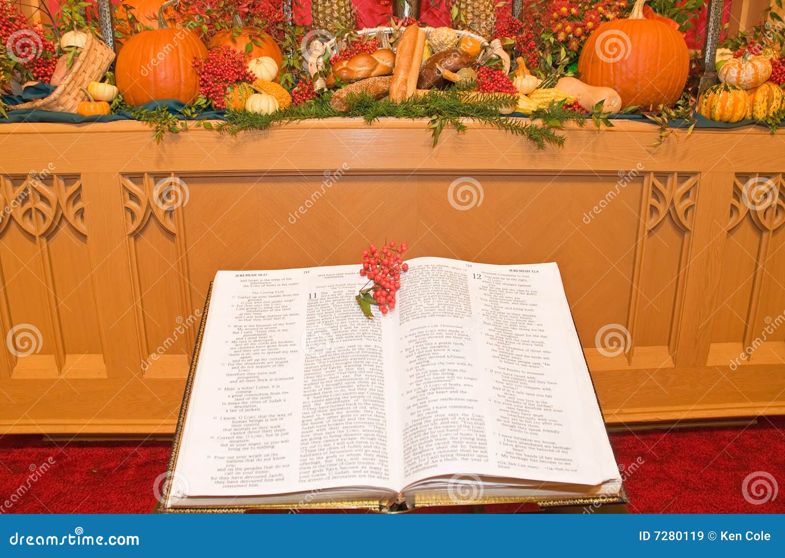 Thanksgiving church altar stock image. Image of basket - 7280119