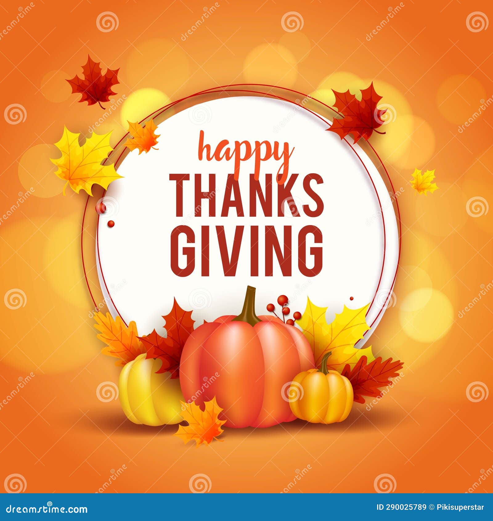 Thanksgiving Concept with Realistic Background Vector Design Stock ...