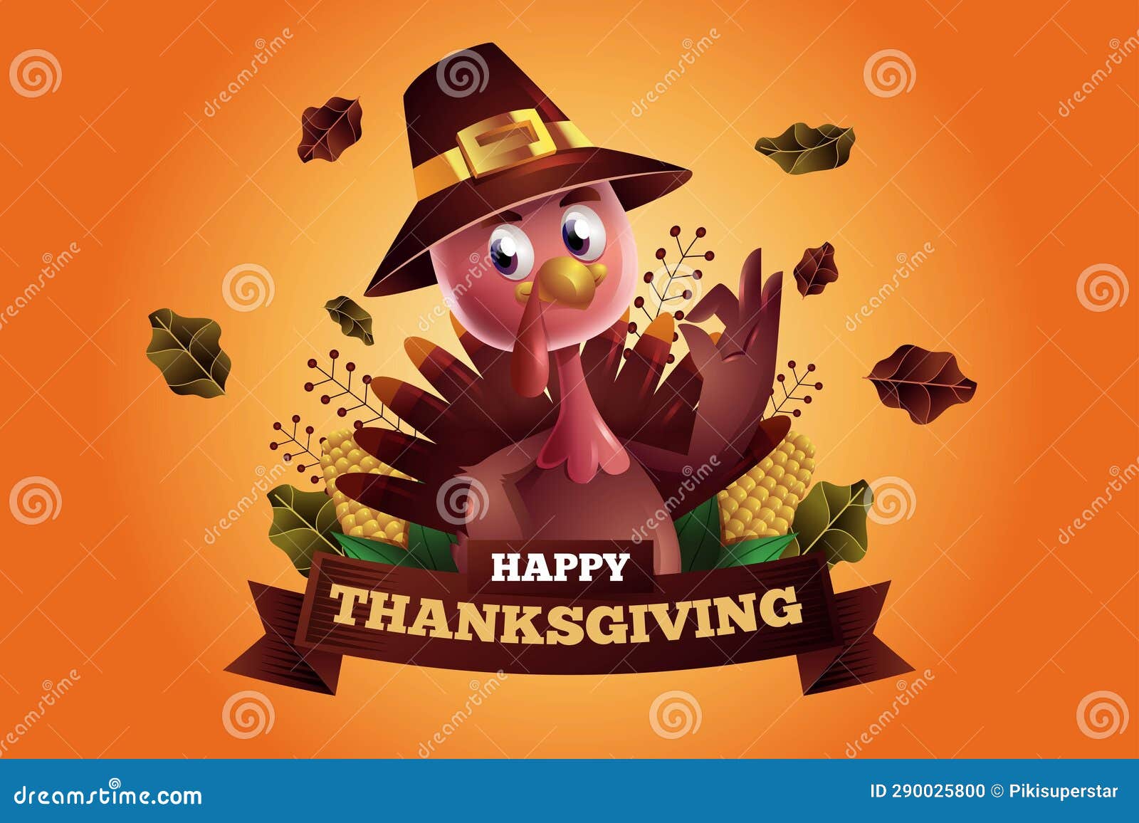 Thanksgiving Concept with Realistic Background Vector Design Stock ...