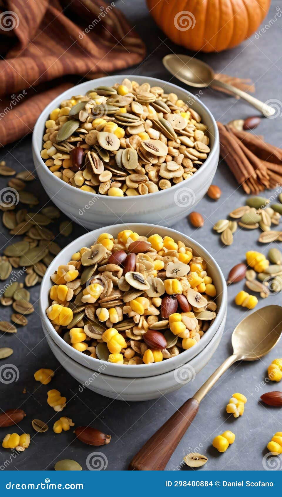 Thanksgiving Corn and Pumpkin Seed Cerea. Generative AI Stock Photo ...
