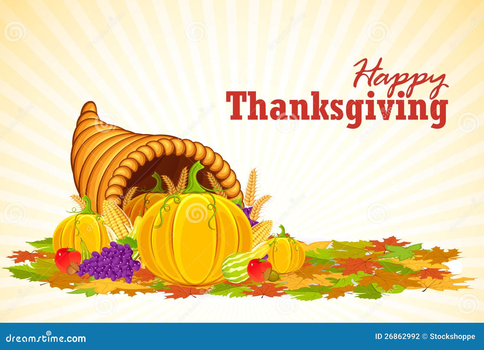 Thanksgiving Cornucopia stock vector. Illustration of harvest - 26862992