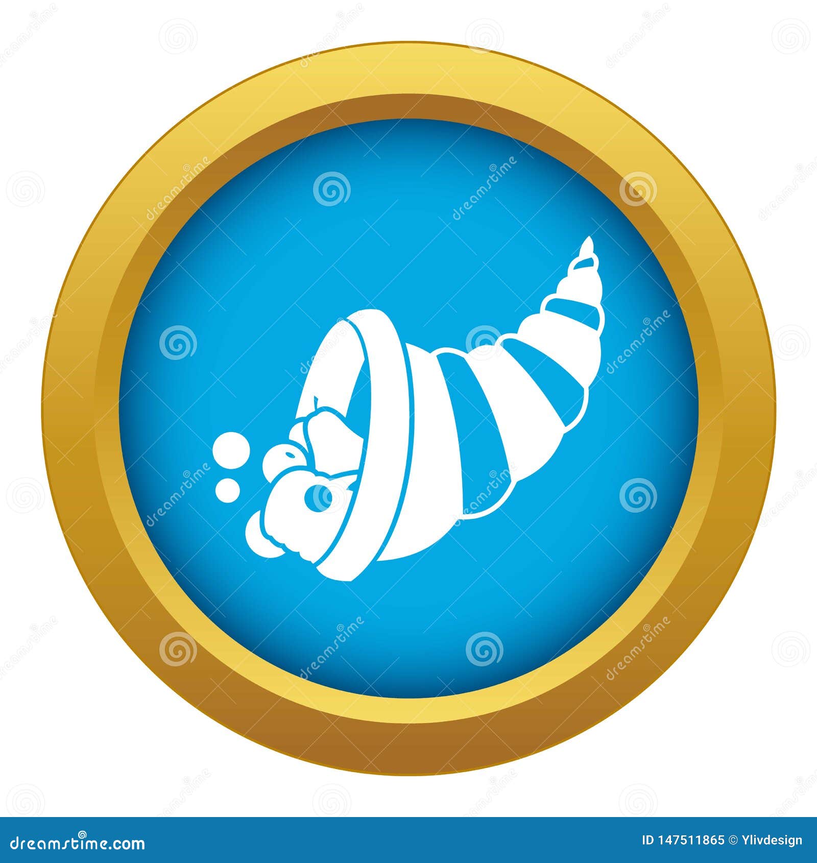 Thanksgiving Cornucopia Icon Blue Vector Isolated Stock Vector ...