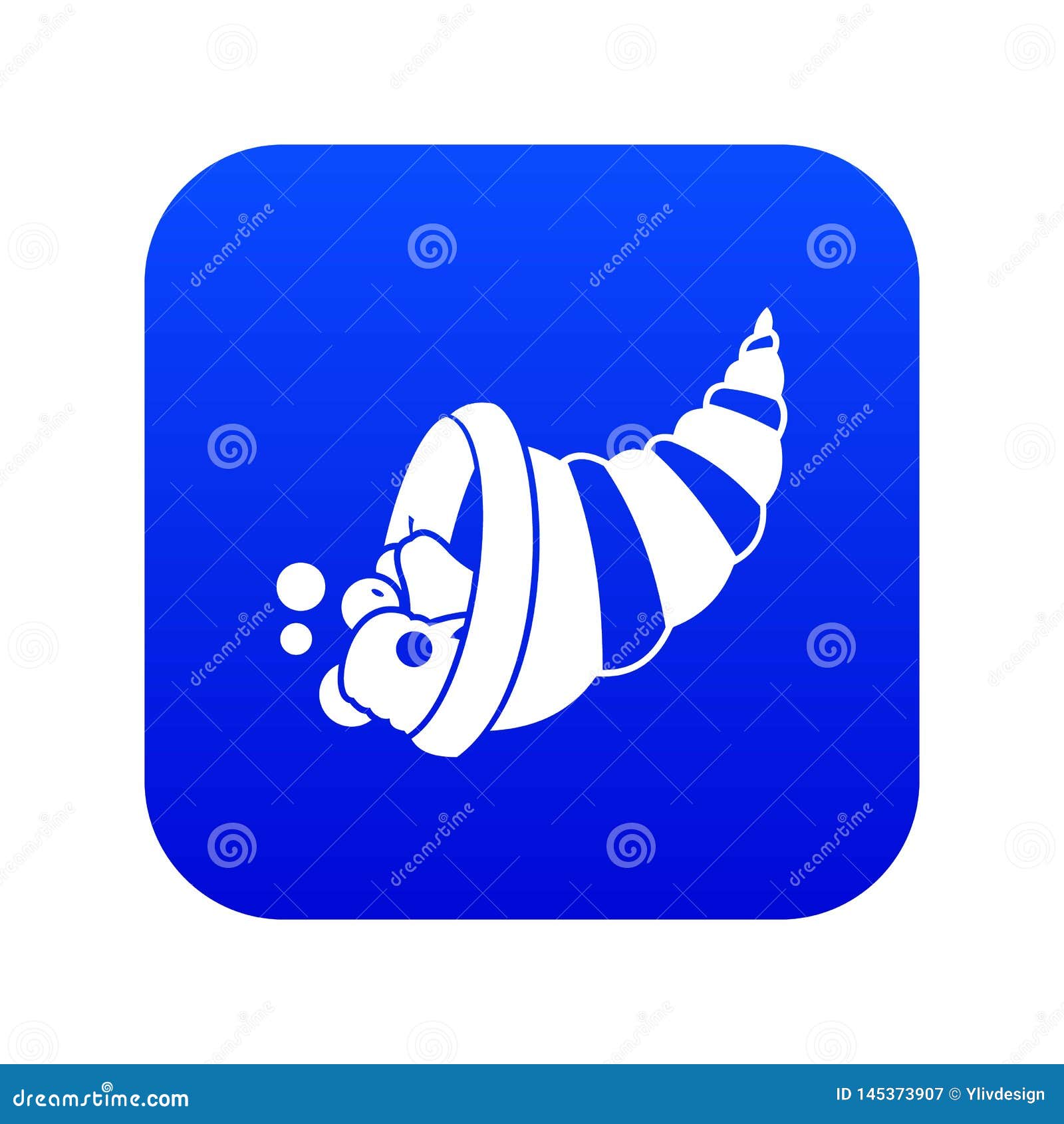 Thanksgiving Cornucopia Icon Digital Blue Stock Vector - Illustration ...