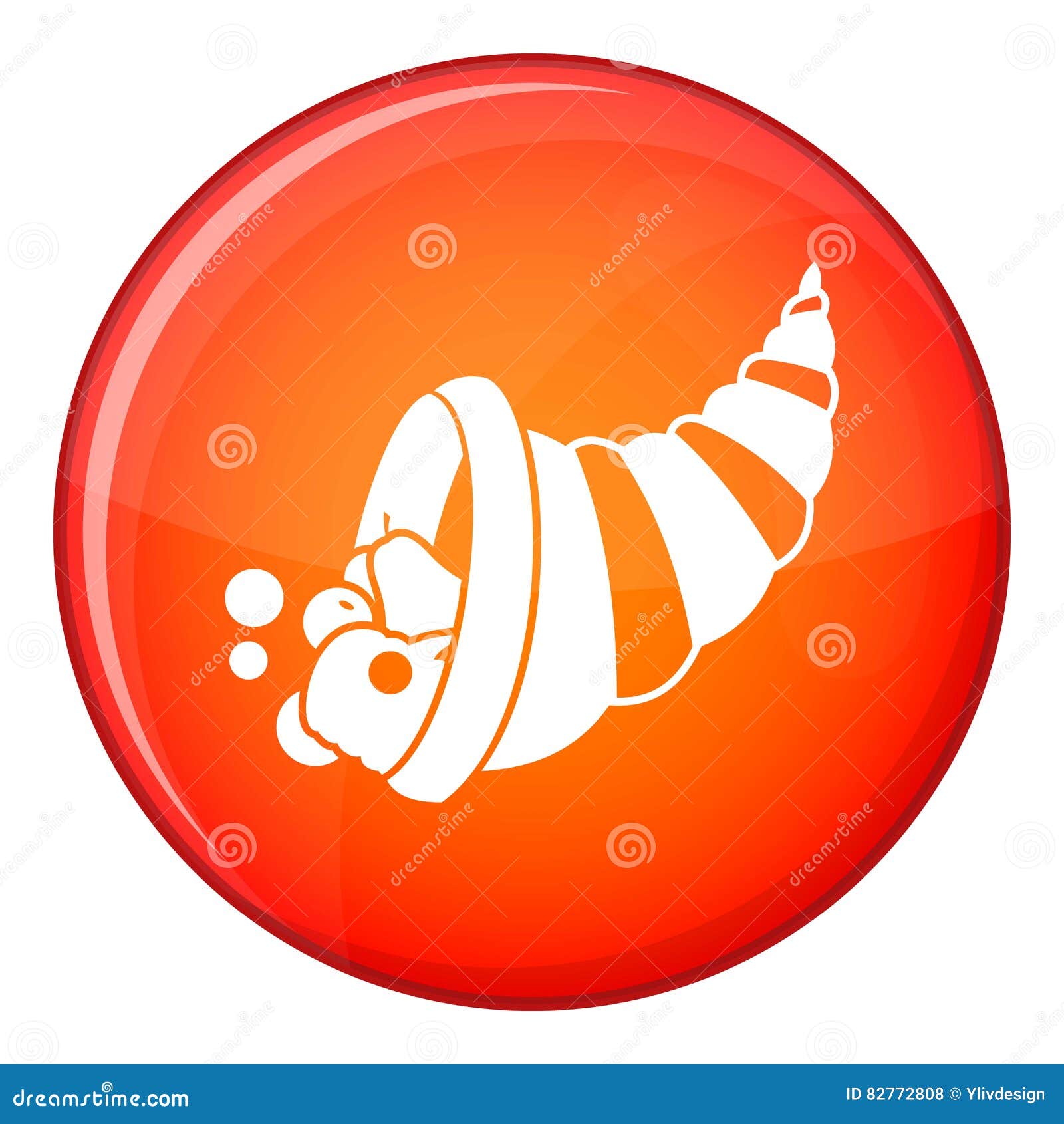 Thanksgiving Cornucopia Icon, Flat Style Stock Vector - Illustration of ...