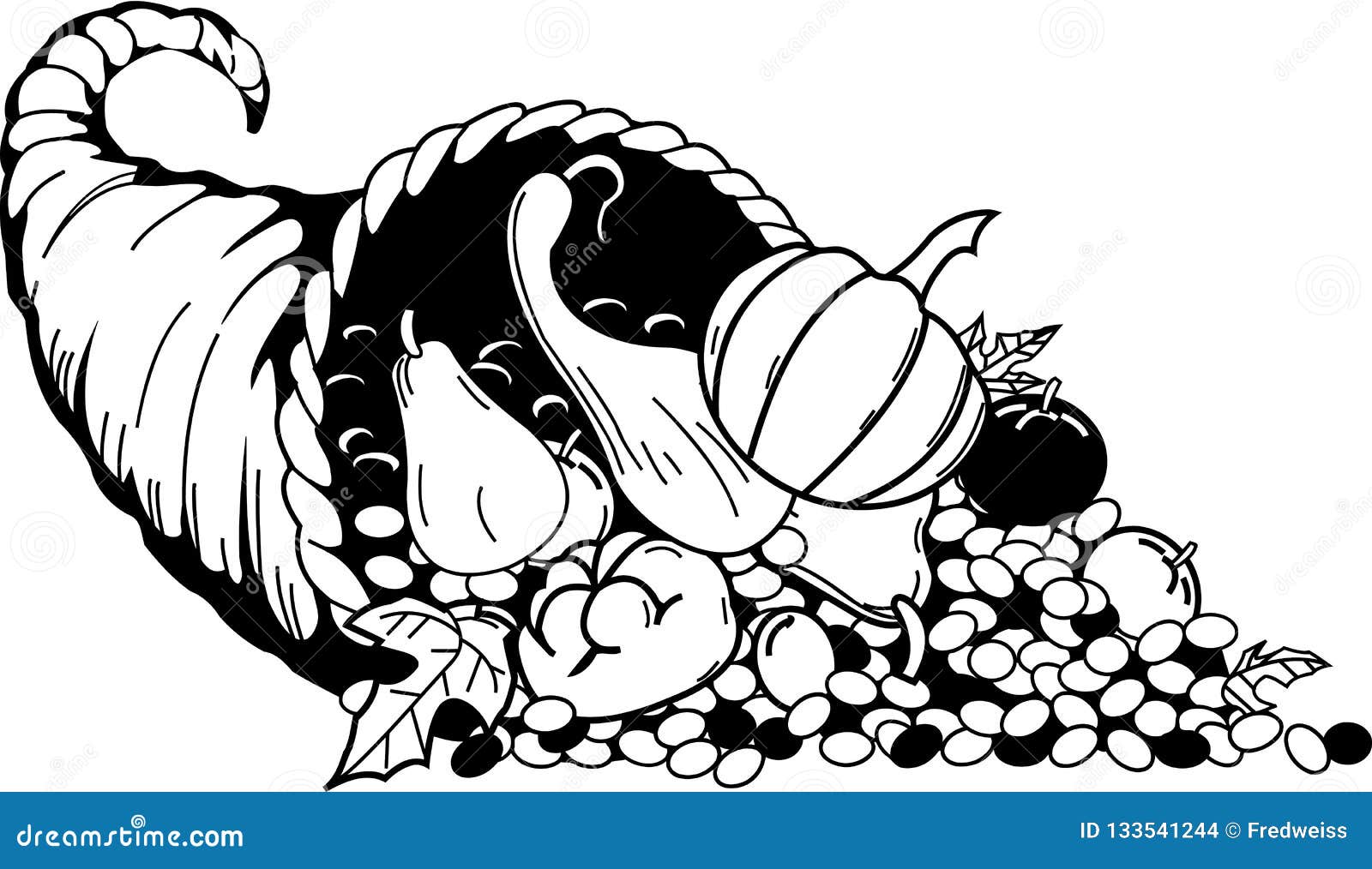 Thanksgiving Cornucopia Illustration Stock Vector - Illustration of ...