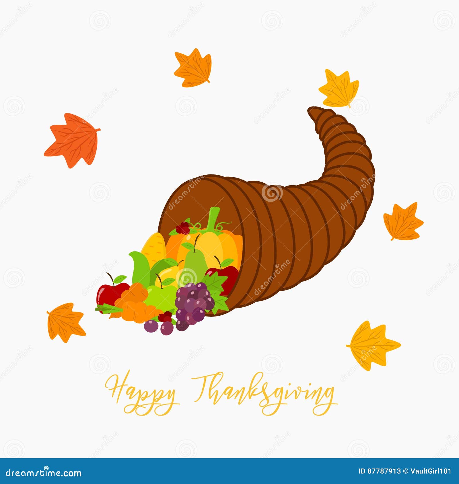 Thanksgiving Cornucopia Vector Stock Vector - Illustration of ...