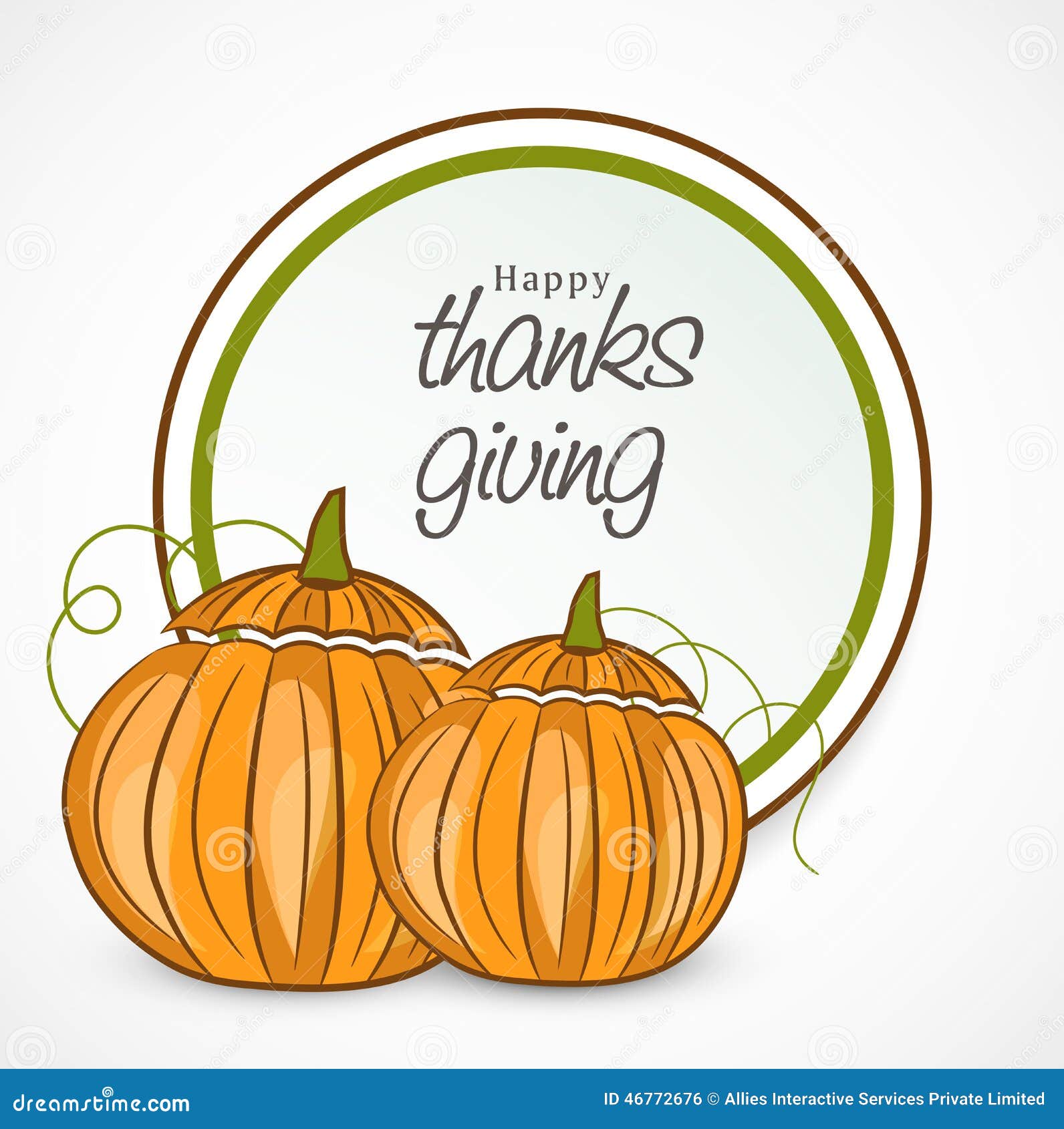 Thanksgiving Day Celebration with Rounded Frame. Stock Illustration ...