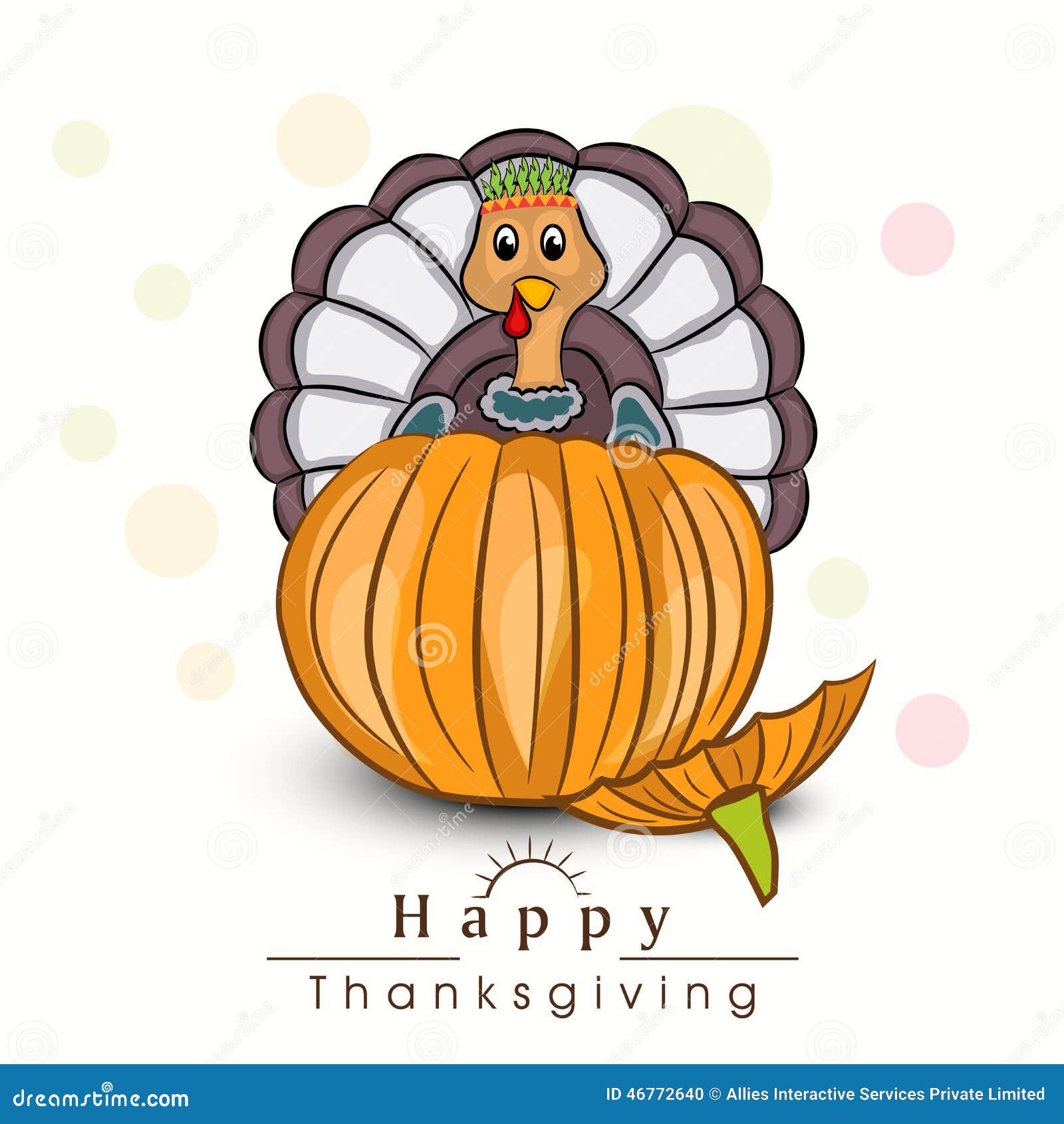 Thanksgiving Day Celebration with Turtle and Pumpkin. Stock ...