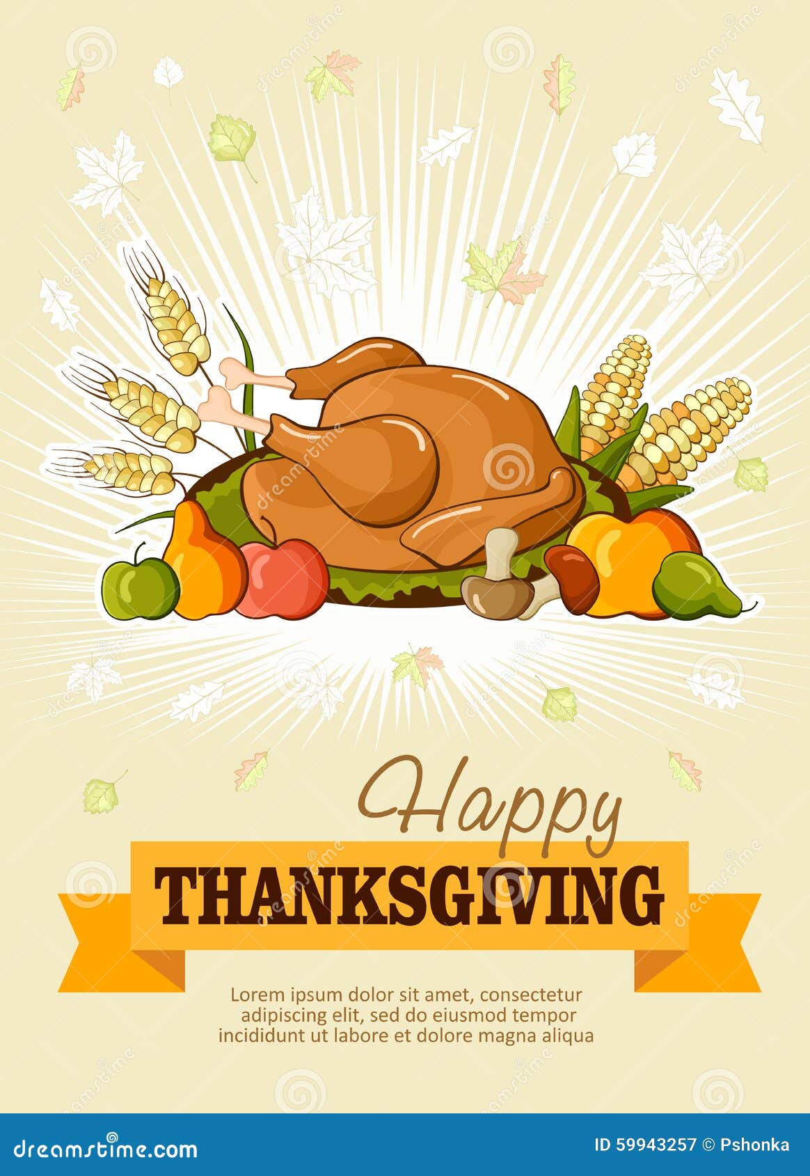 Thanksgiving Day De Kaart Van De Groet Vector Affiche Vector ...