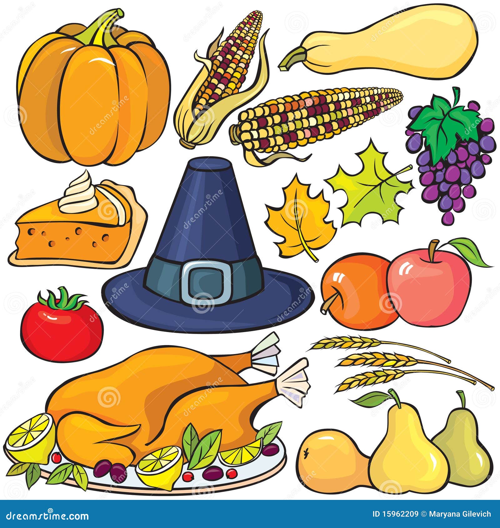 Thanksgiving Day Icon Set stock vector. Illustration of brown - 15962209