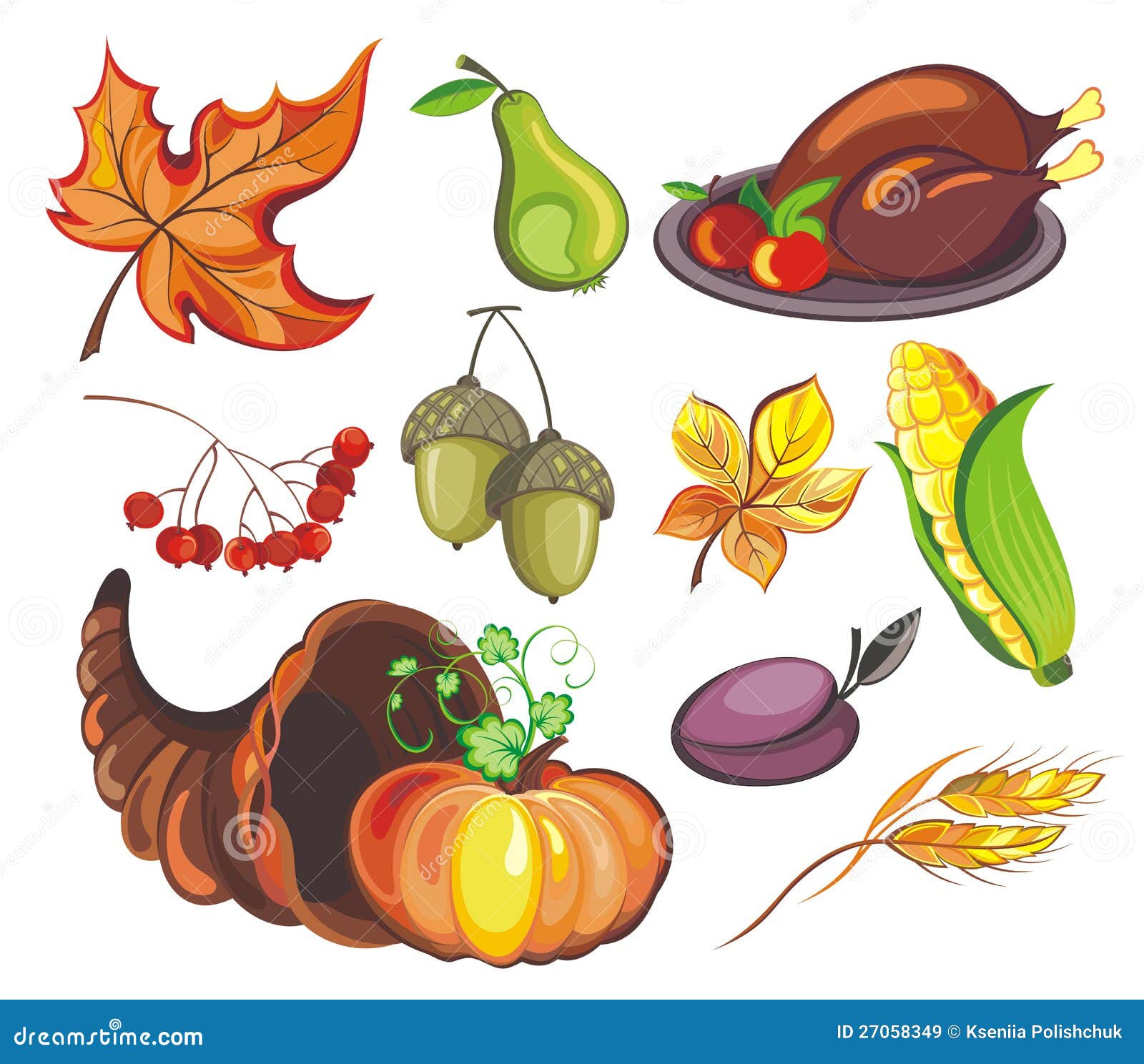 Thanksgiving day icon set stock vector. Illustration of design - 27058349