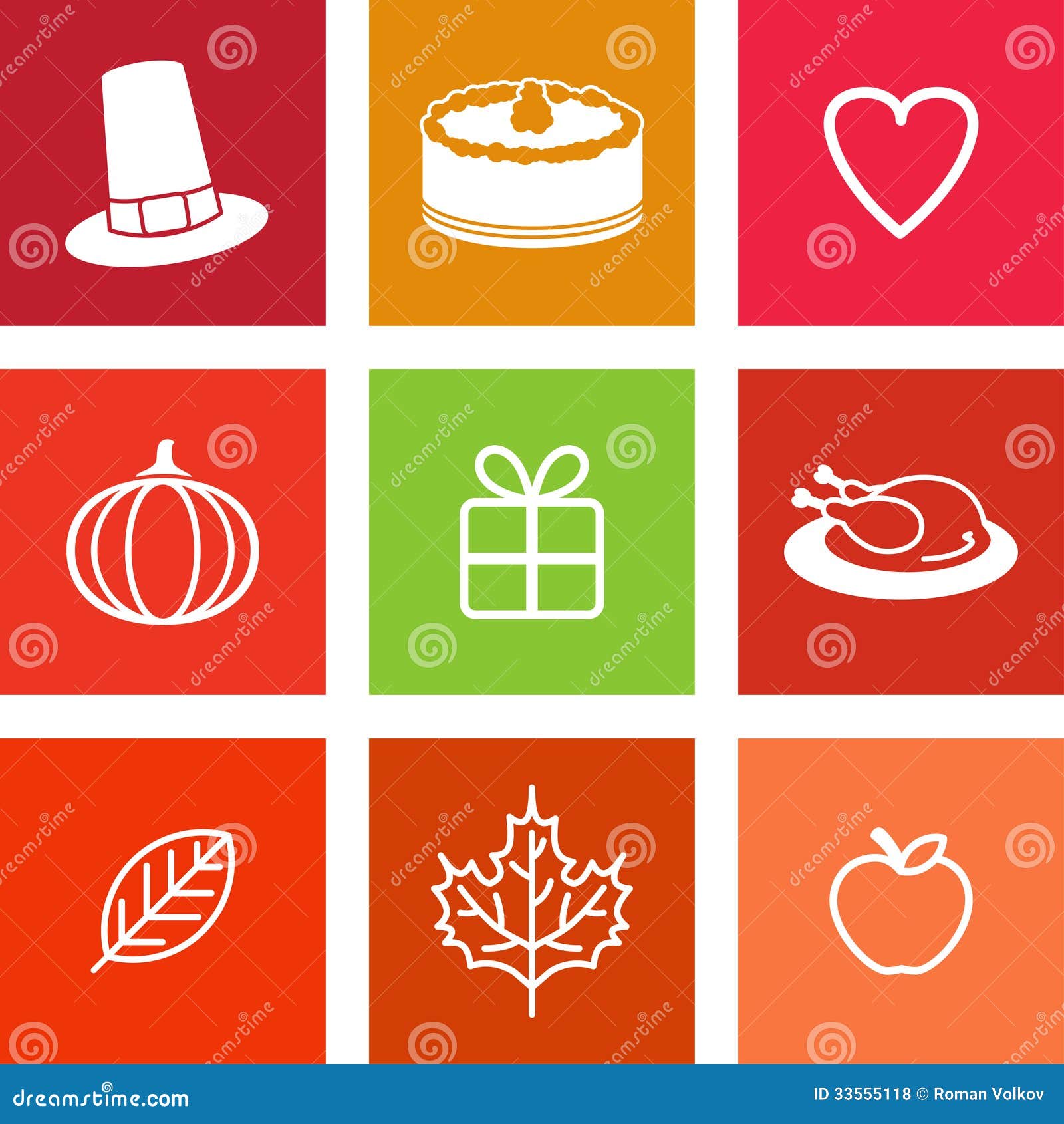 Thanksgiving Day Icons stock vector. Illustration of heart - 33555118