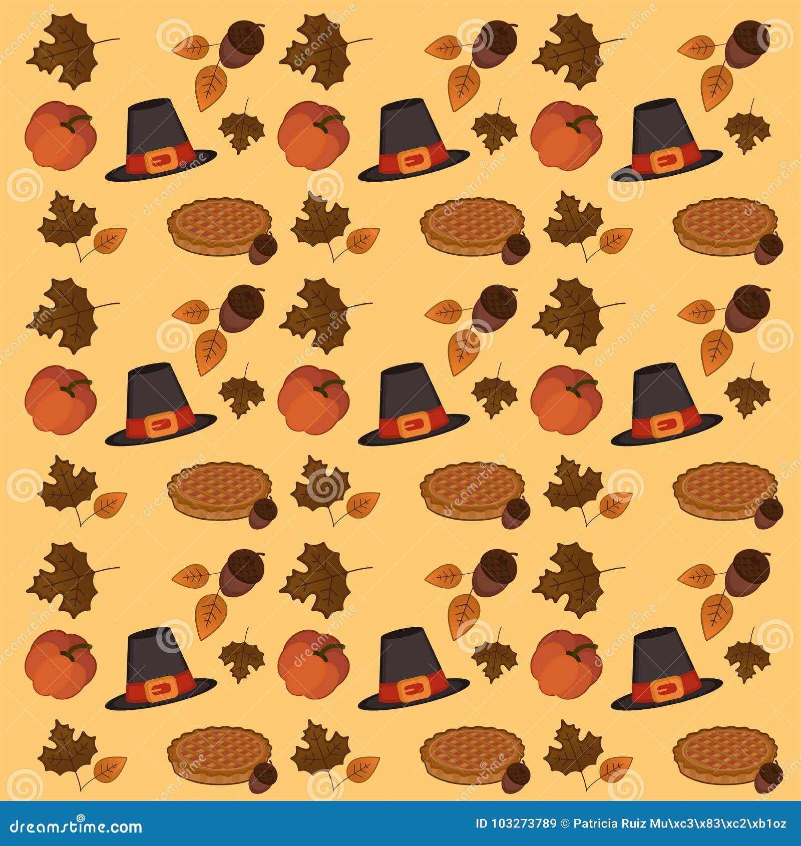 Thanksgiving Day Wallpaper Pattern Stock Vector - Illustration of ...