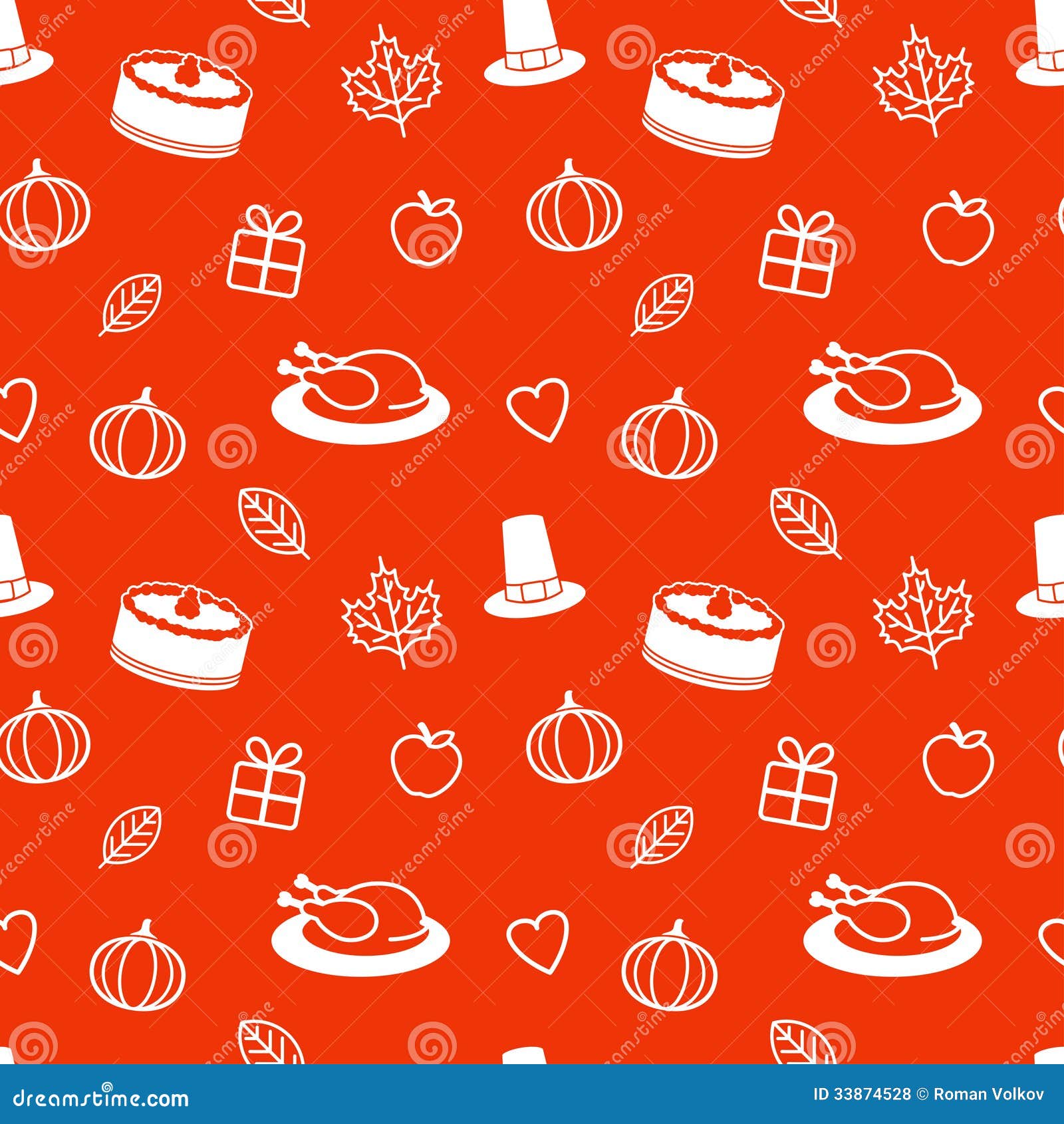 Thanksgiving Day Seamless Pattern Stock Vector - Illustration of orange ...