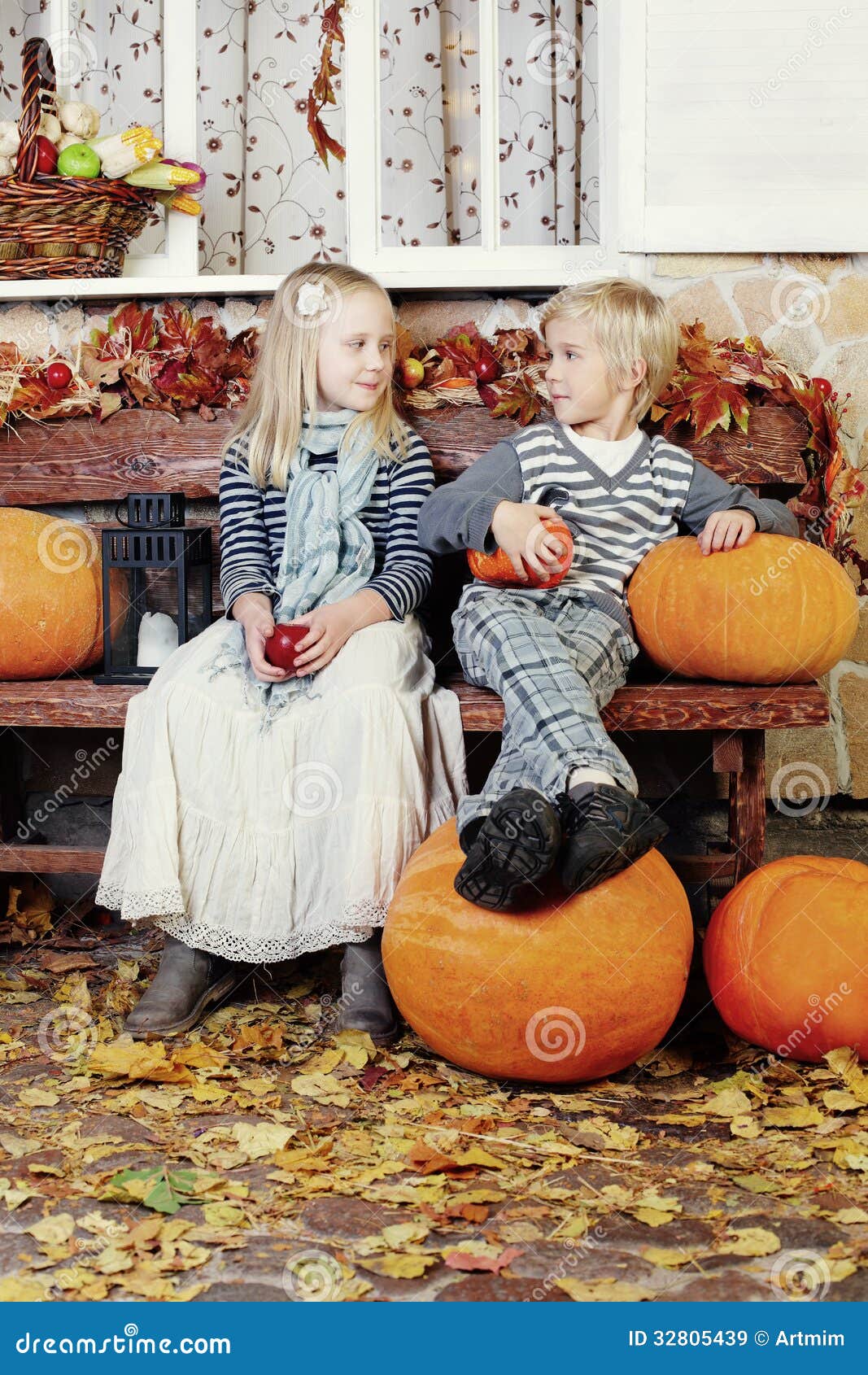 Thanksgiving Day - Smiling Children Stock Image - Image of harvest ...