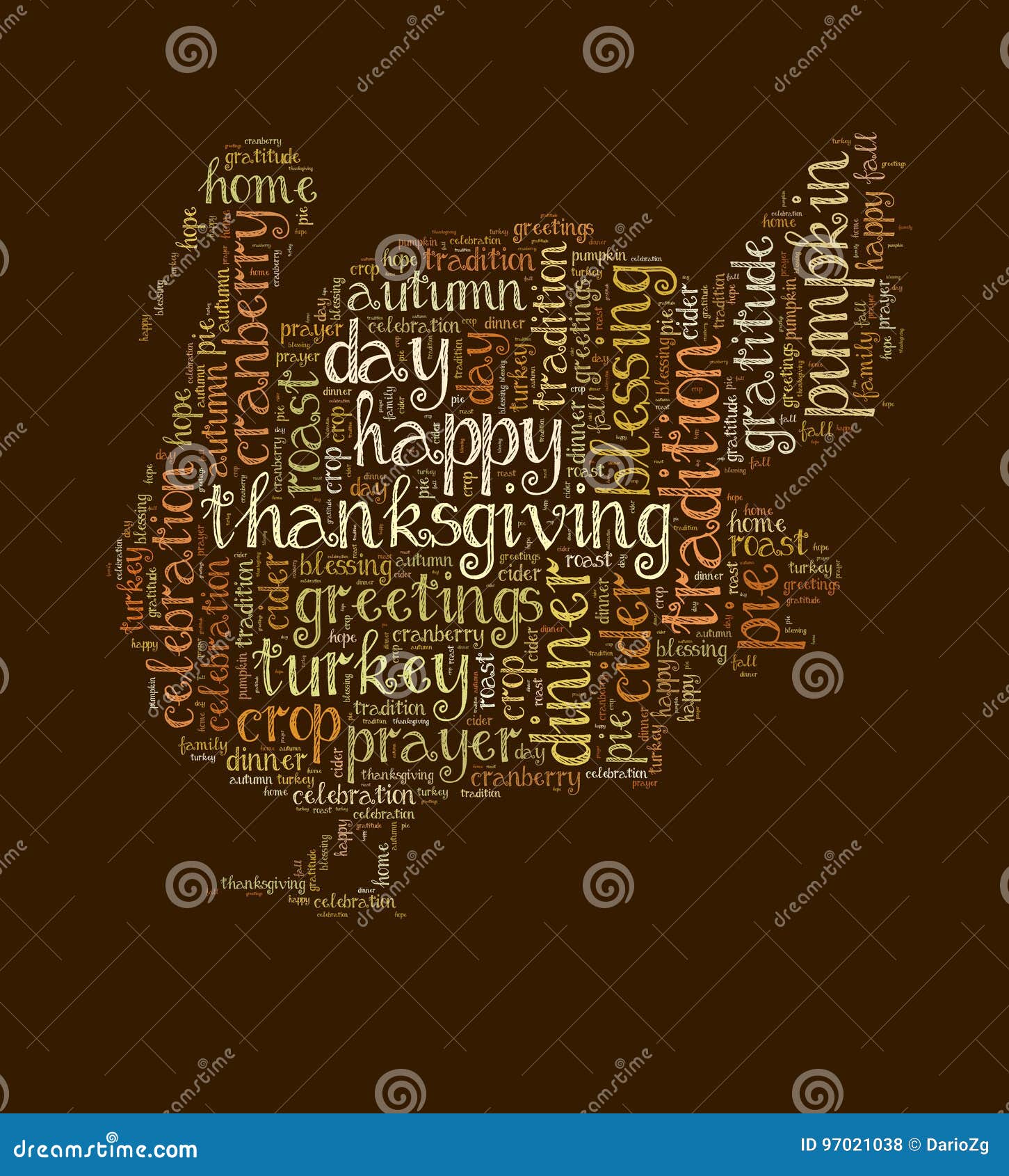 Thanksgiving Day Word Cloud Stock Illustration - Illustration of happy ...