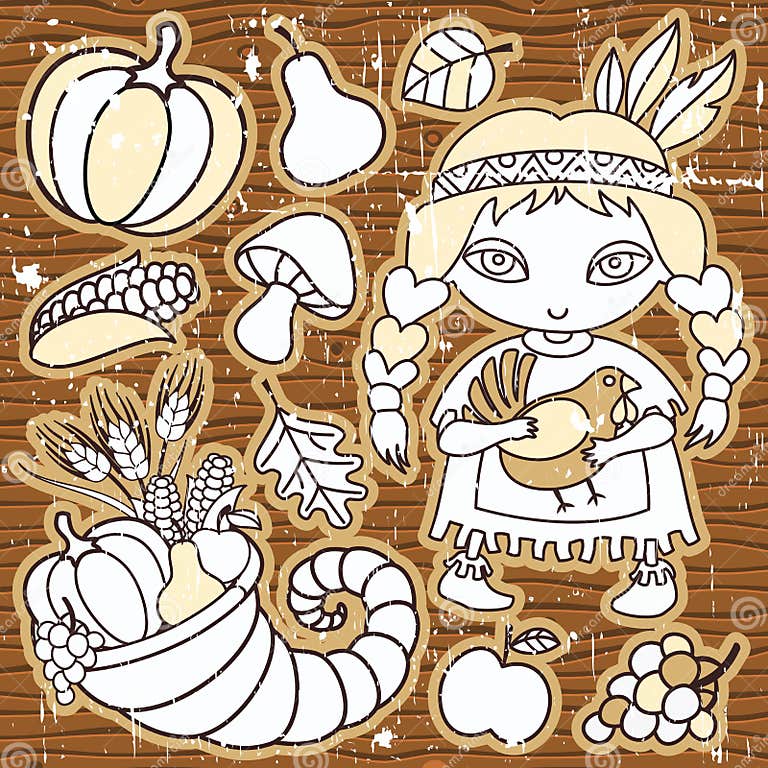 Thanksgiving Design Elements Stock Vector - Illustration of elements ...