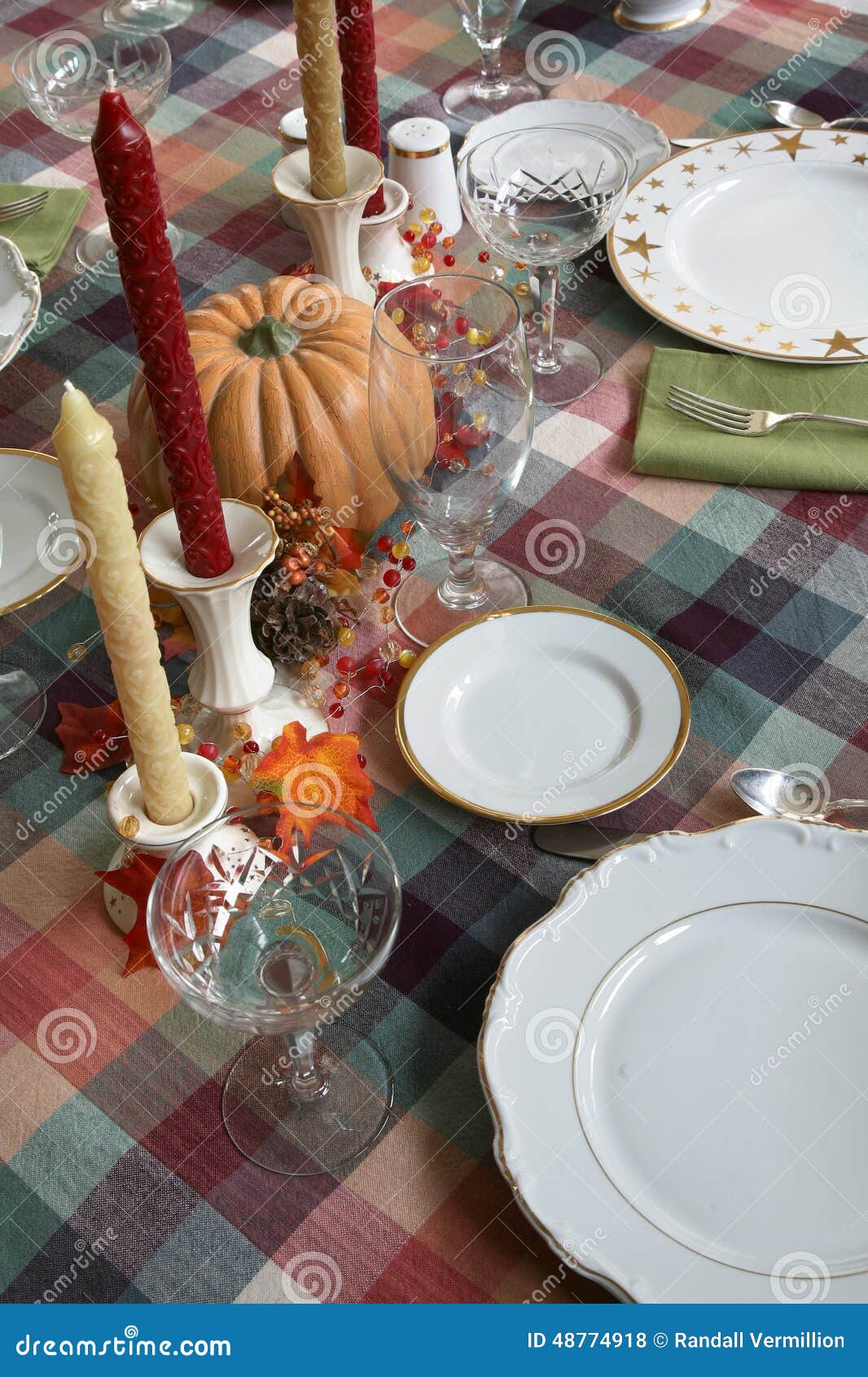 Thanksgiving Dinner Table Set for Dinner Stock Photo - Image of ...
