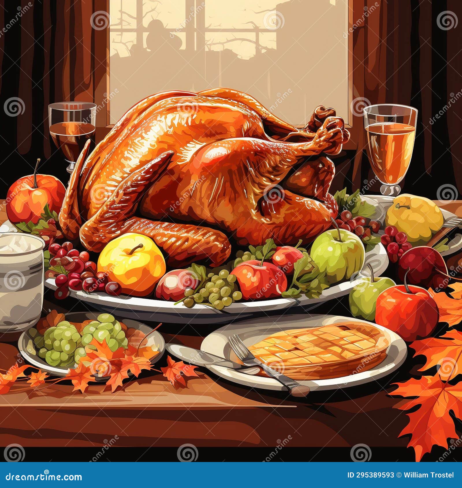 Thanksgiving Dinner Table stock image. Image of feast - 295389593
