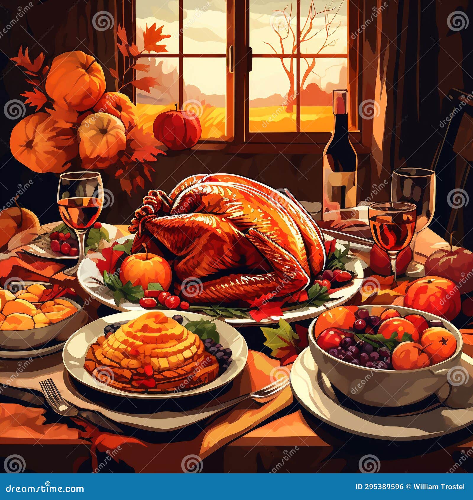 Thanksgiving Dinner Table stock photo. Image of delicious - 295389596
