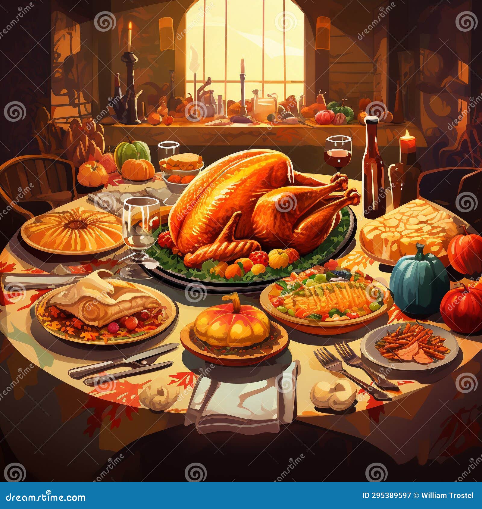 Thanksgiving Dinner Table stock image. Image of gravy - 295389597