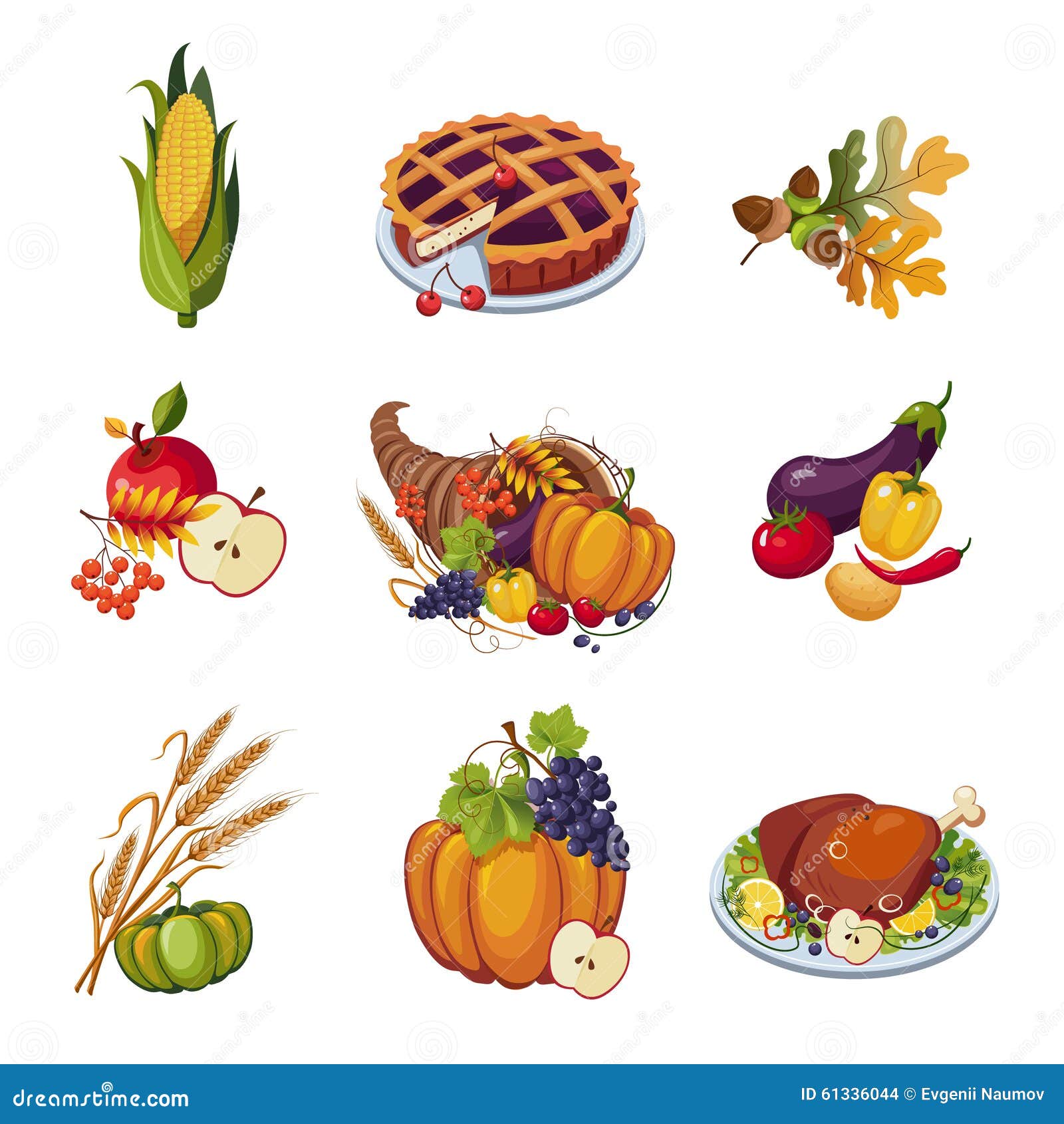 Thanksgiving Elements. Vector Illustration Set Stock Vector ...