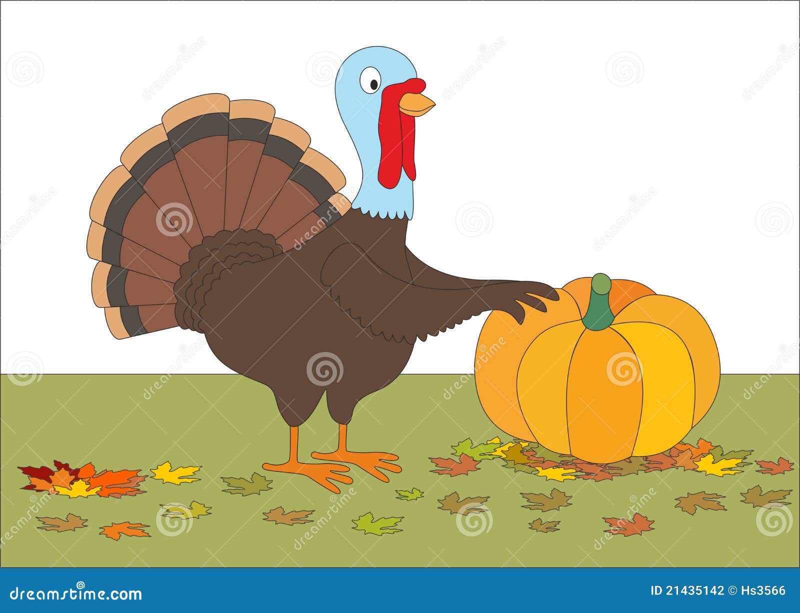 Thanksgiving Fat Turkey with Huge Pumpkin Stock Vector - Illustration ...