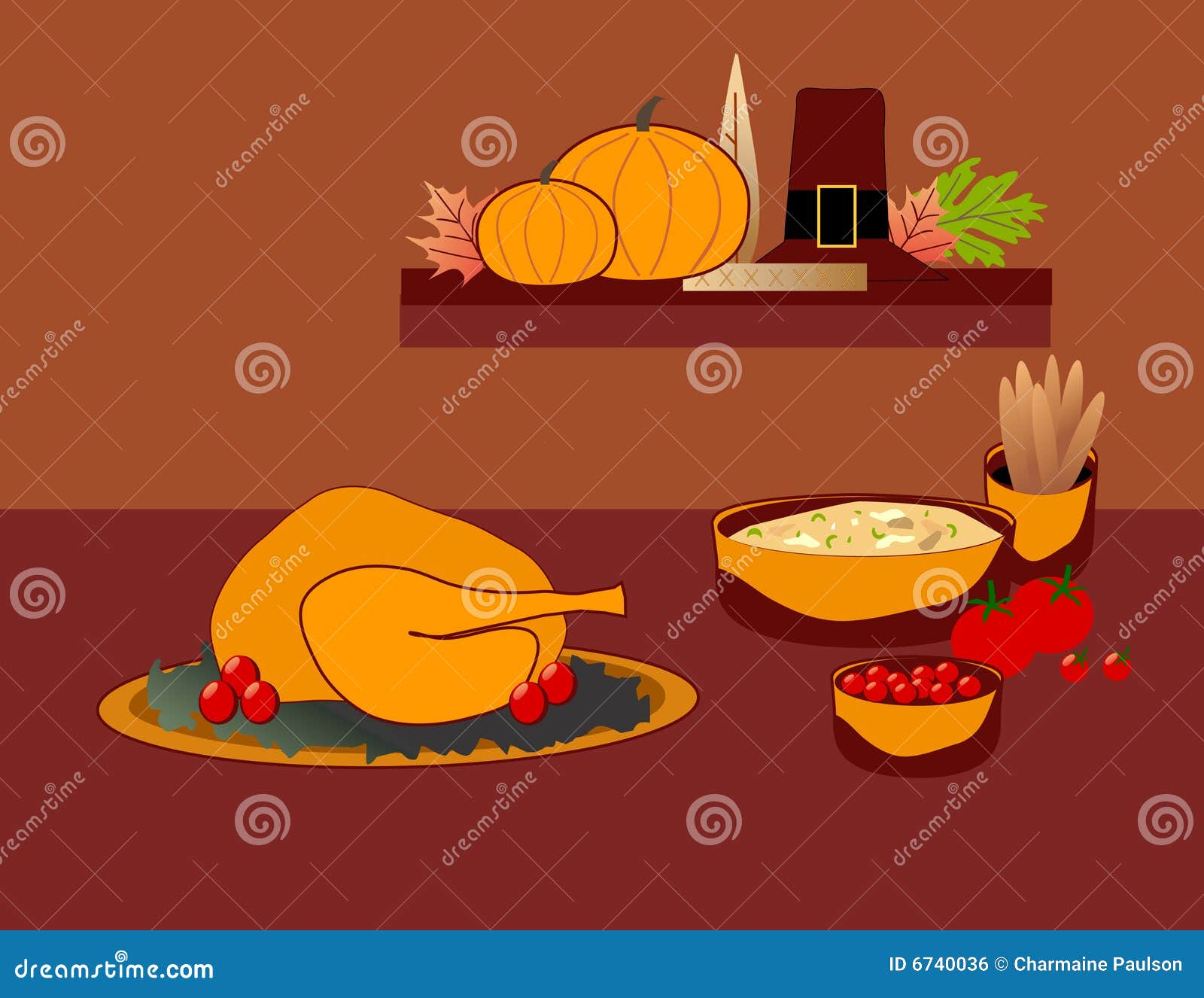 Thanksgiving Feast stock vector. Illustration of autumn - 6740036
