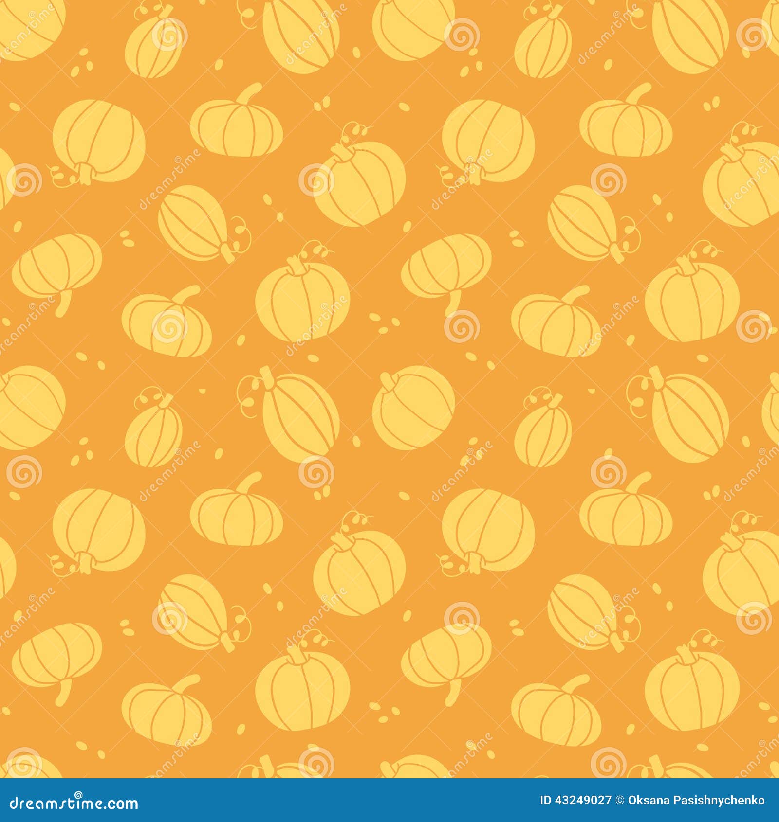 Thanksgiving Golden Pumpkins Seamless Pattern Stock Vector ...