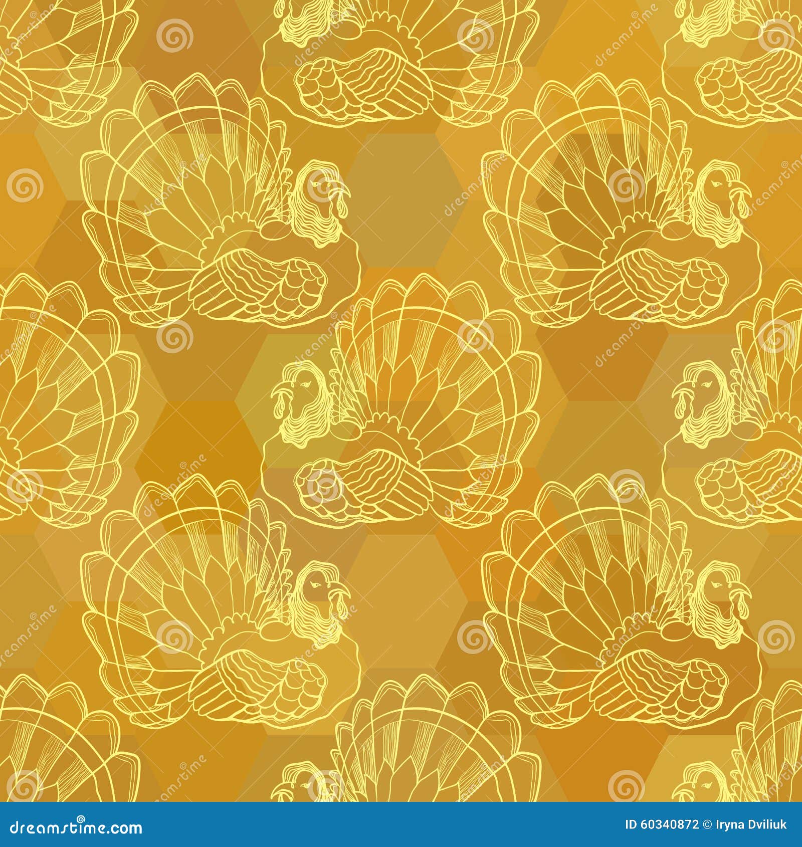 Thanksgiving Graphic Seamless Pattern with Turkey Stock Vector ...