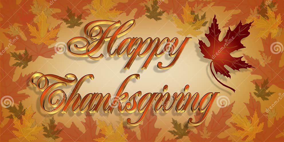 Thanksgiving Greeting Card 3D Text Stock Illustration - Illustration of ...
