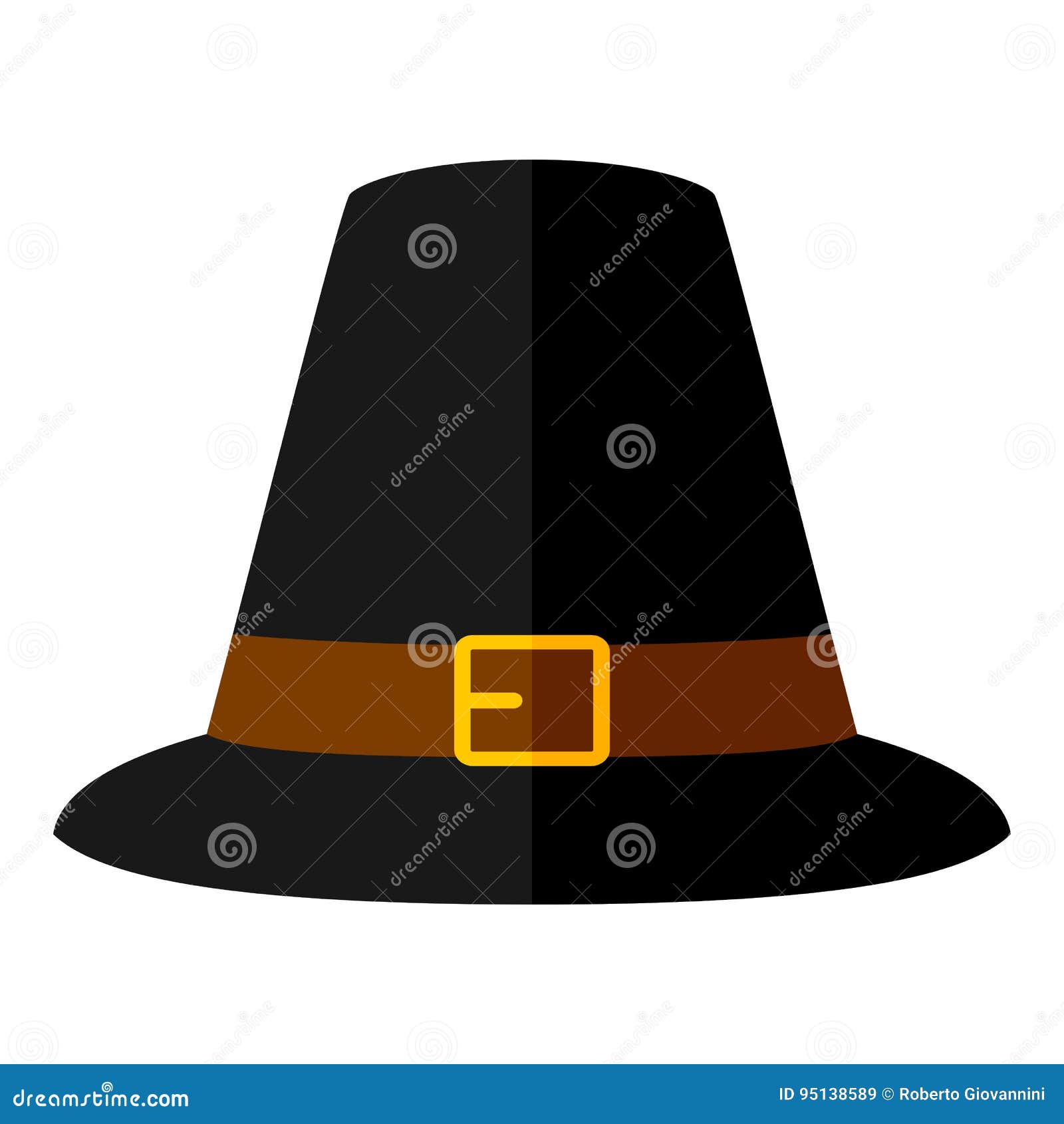 Thanksgiving Hat Flat Icon Isolated on White Stock Vector ...