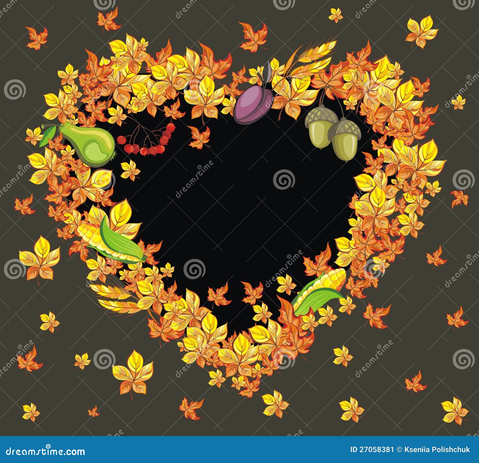 Thanksgiving heart frame stock vector. Illustration of american - 27058381