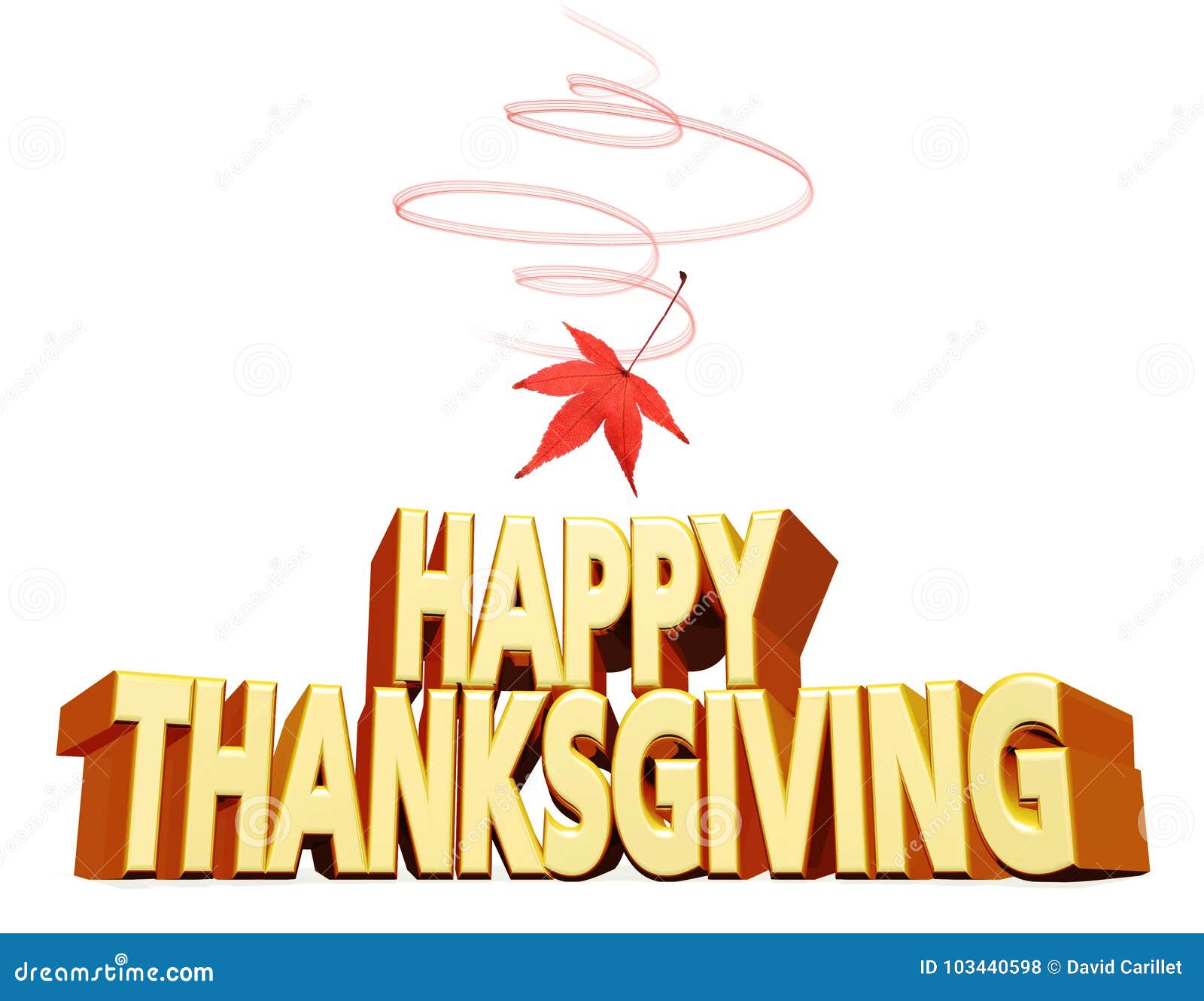 Happy Thanksgiving Greeting Message Isolated on White Background with ...