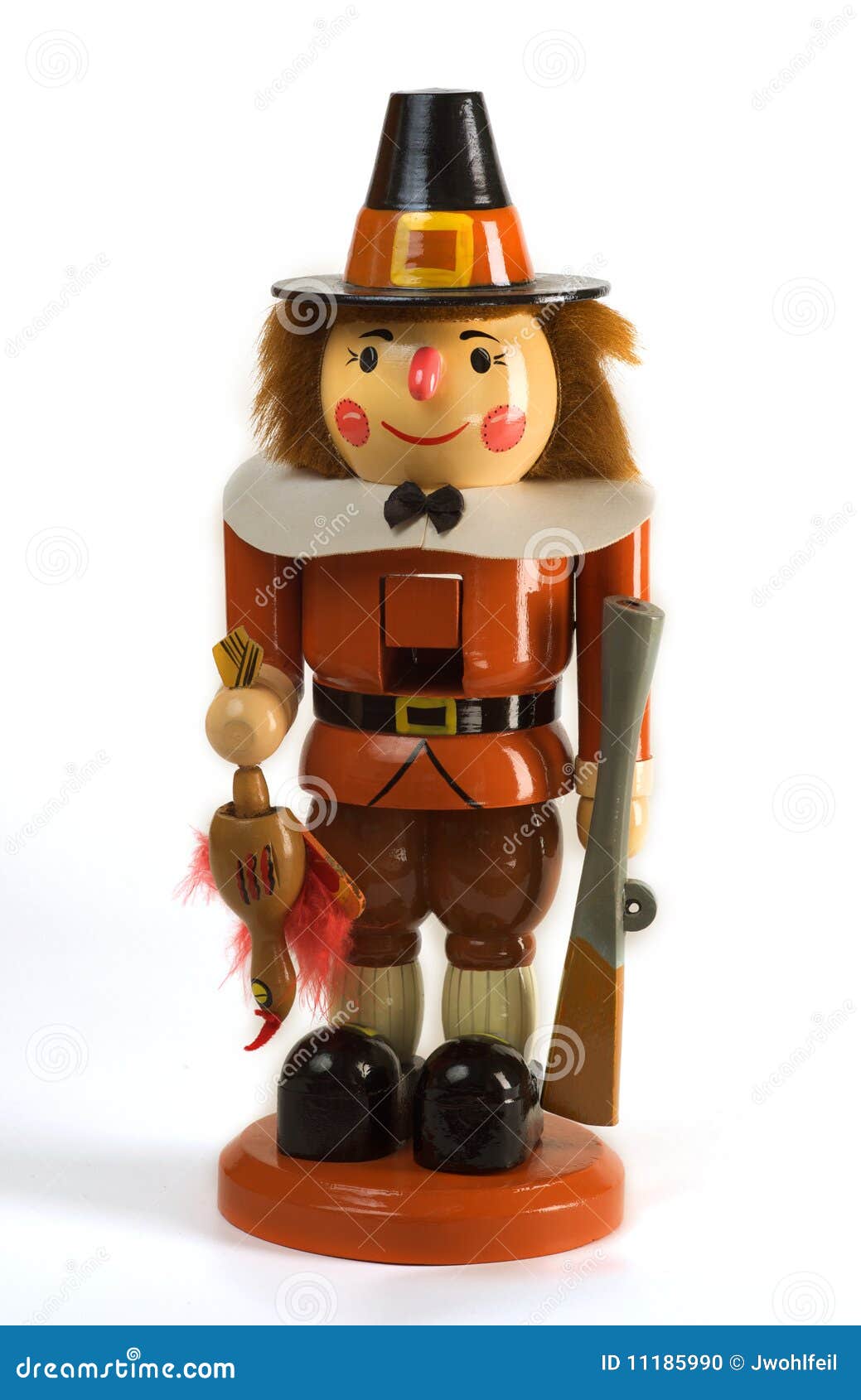 Thanksgiving Holiday Pilgrim Nutcracker Stock Photo - Image of wood ...