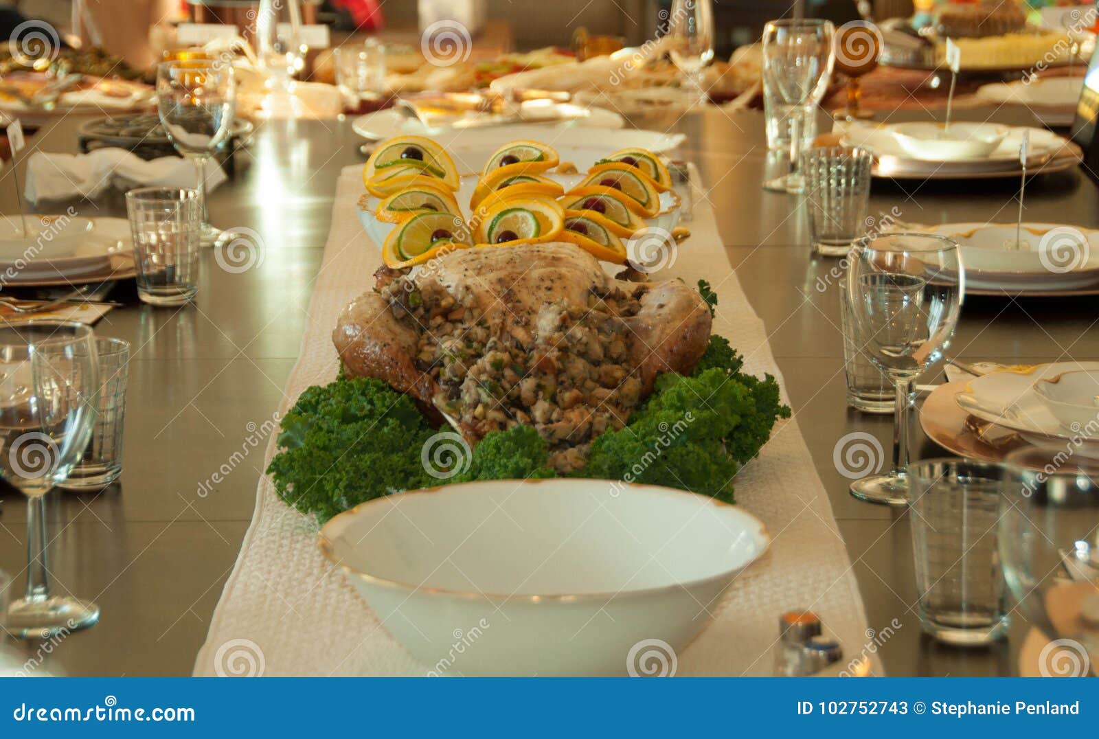 Thanksgiving Holiday Table Setting for Turkey Stock Image - Image of ...