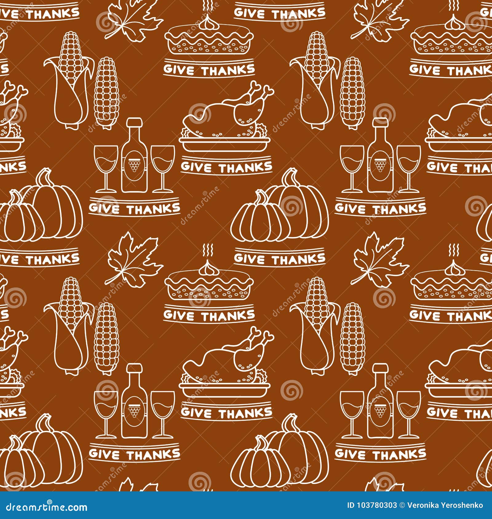 Thanksgiving Holiday Texture. Seamless Pattern Stock Vector ...