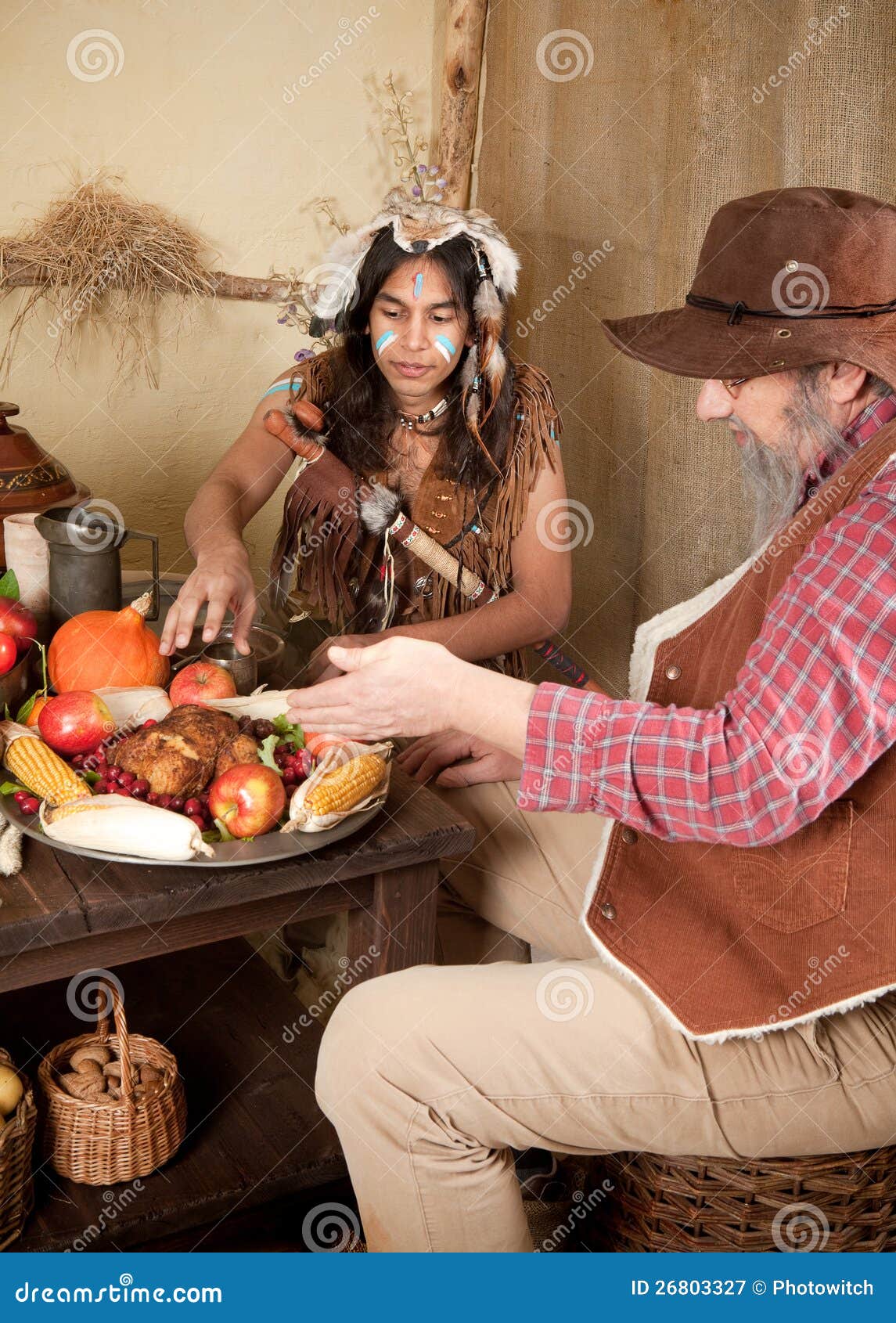 Thanksgiving indian stock image. Image of reenactment - 26803327