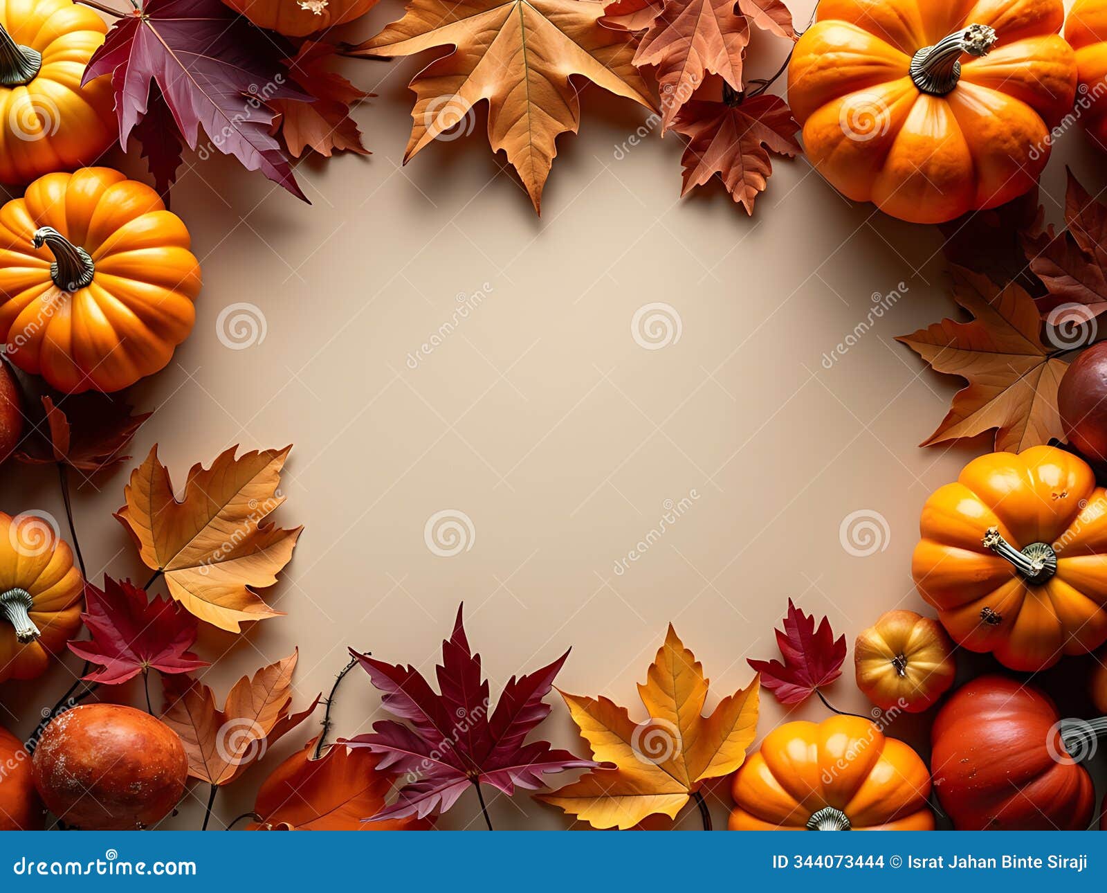 Thanksgiving Invitation Background with Cozy Fall Decorations Stock ...