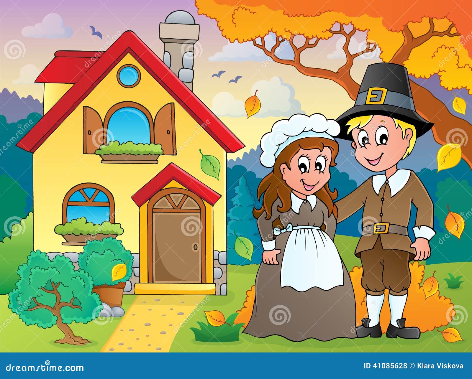 Thanksgiving Pilgrim Emoticon Emoji Cartoon Icon Vector Illustration ...