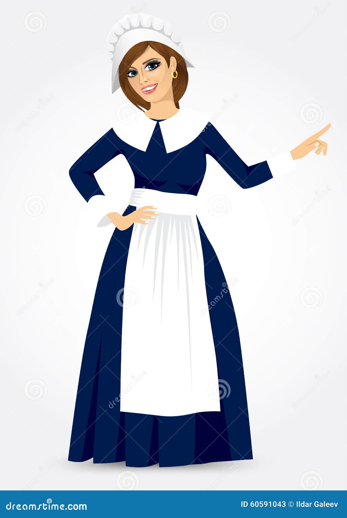 Thanksgiving of a Pilgrim Woman Stock Vector - Illustration of women ...