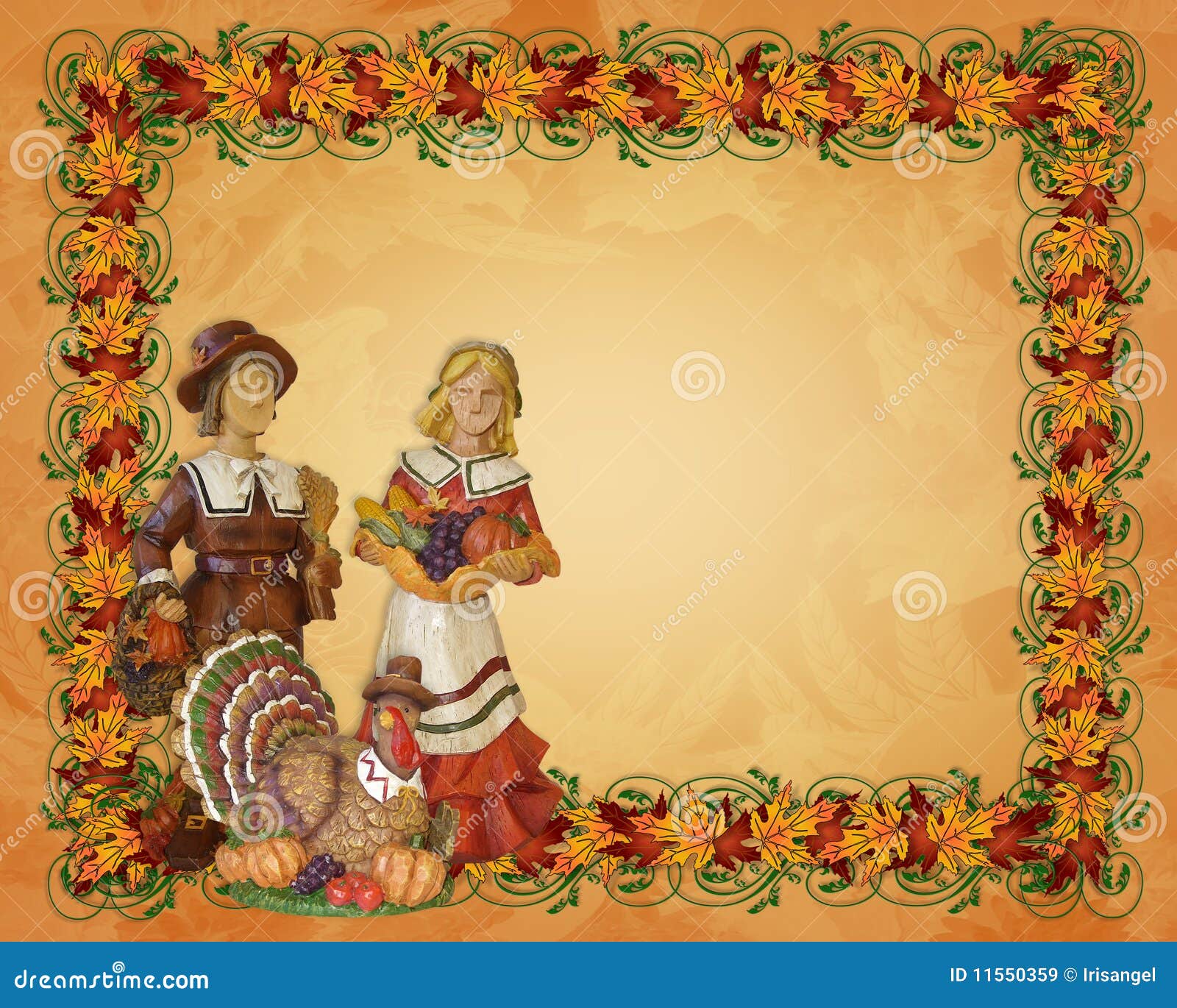 Thanksgiving Pilgrims Border Royalty-Free Stock Photography ...