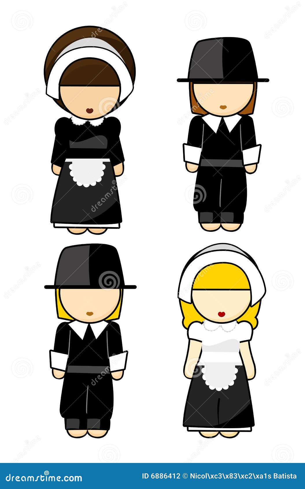 Thanksgiving Pilgrims Border Royalty-Free Stock Photography ...