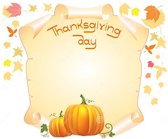 Thanksgiving scroll stock vector. Illustration of text - 16456171