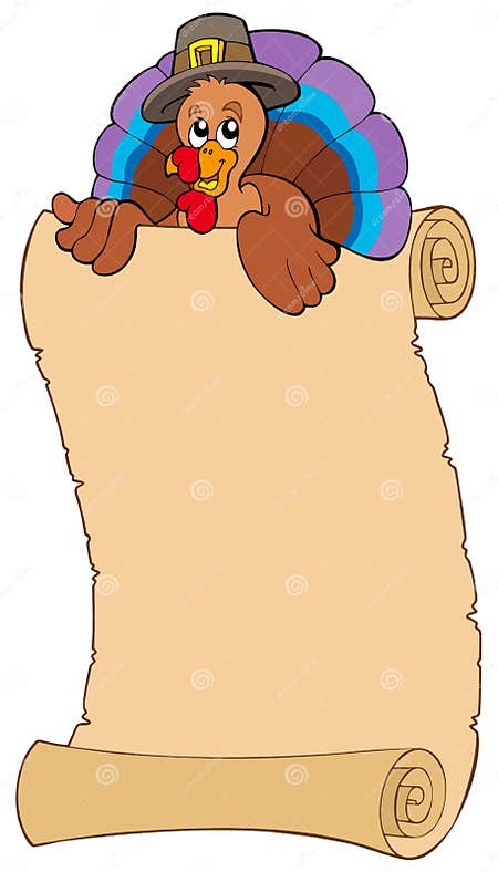 Thanksgiving Scroll with Turkey 2 Stock Vector - Illustration of bird ...