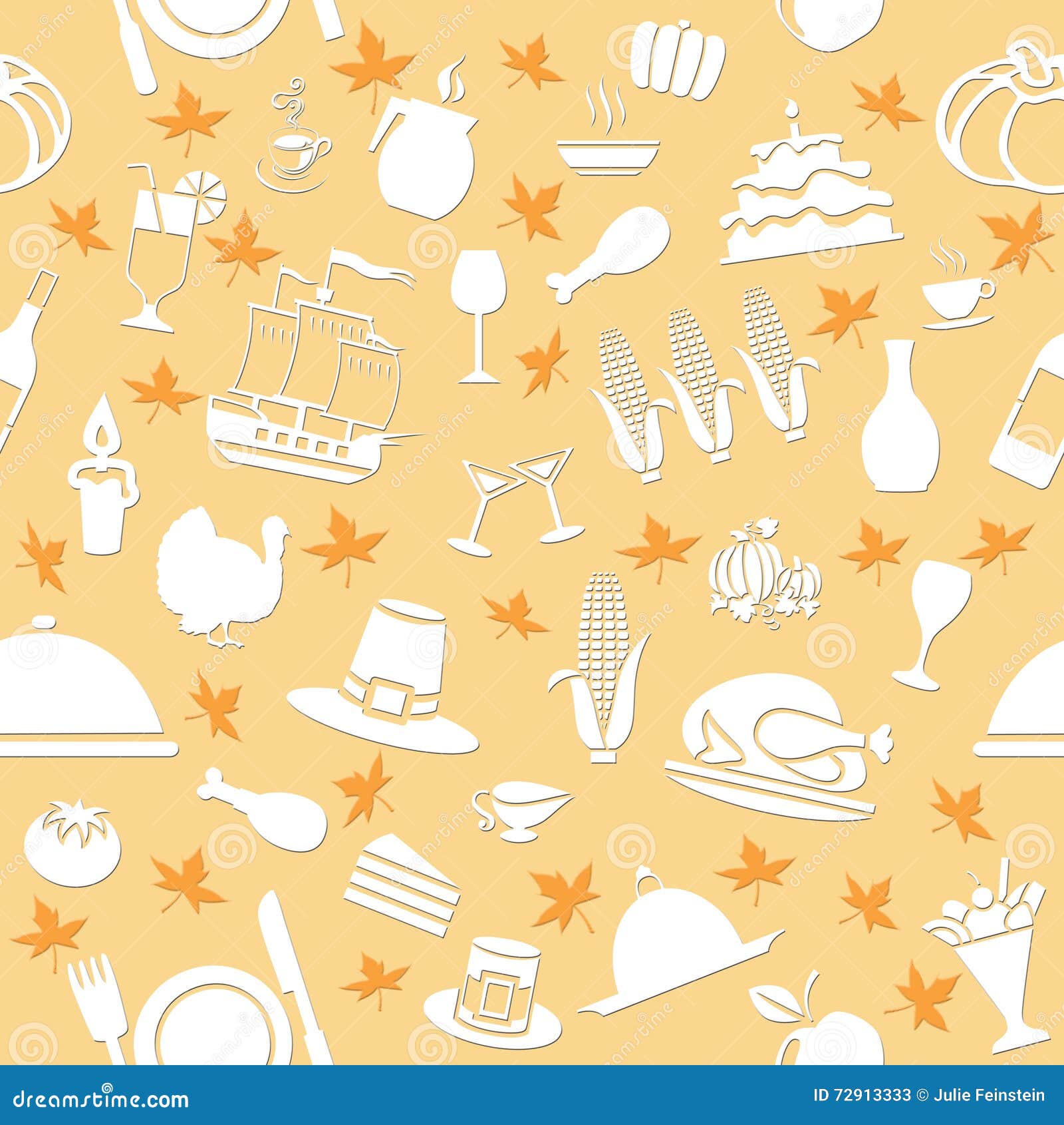 Thanksgiving Seamless Pattern Stock Illustration - Illustration of ...