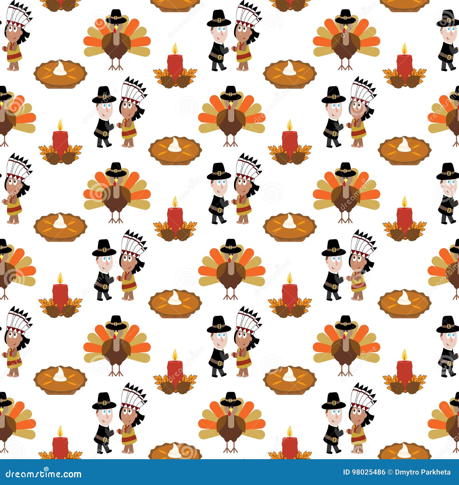 Thanksgiving Seamless Pattern Stock Vector - Illustration of ...