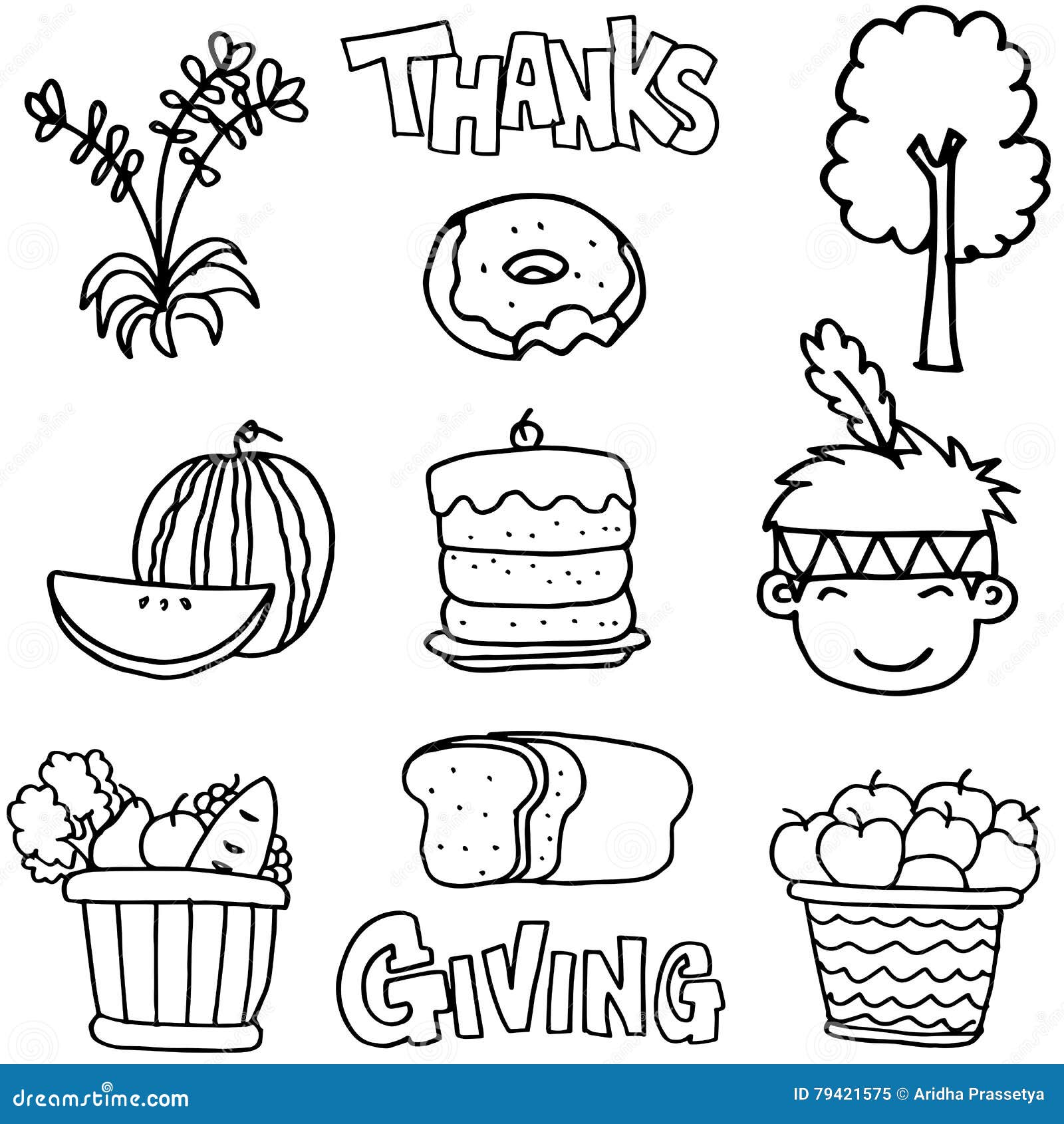 Thanksgiving Set Hand Draw on Doodles Stock Vector - Illustration of ...